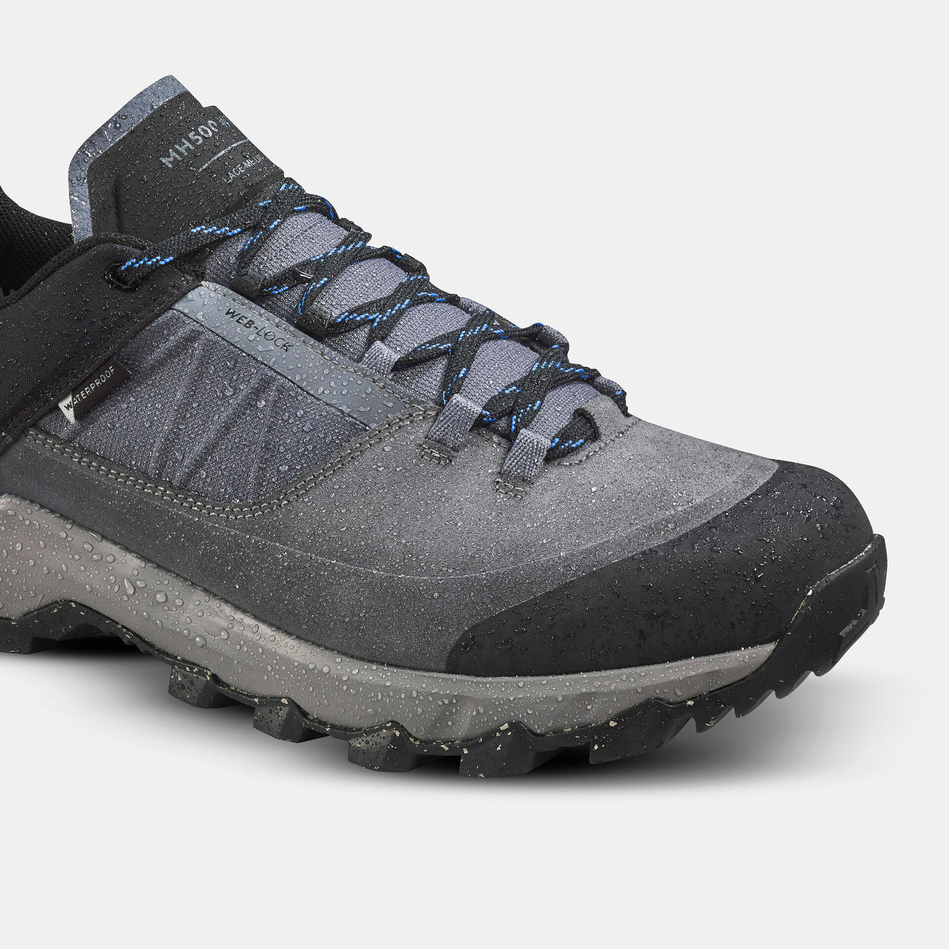 Sepatu Hiking Pria Waterproof MH500 - Abu-abu