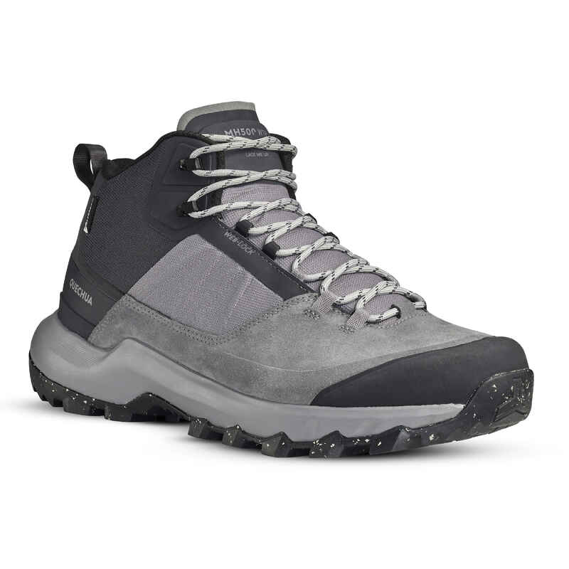 Chaussures de randonnée montagne homme MH500 MID imperméable gris ...