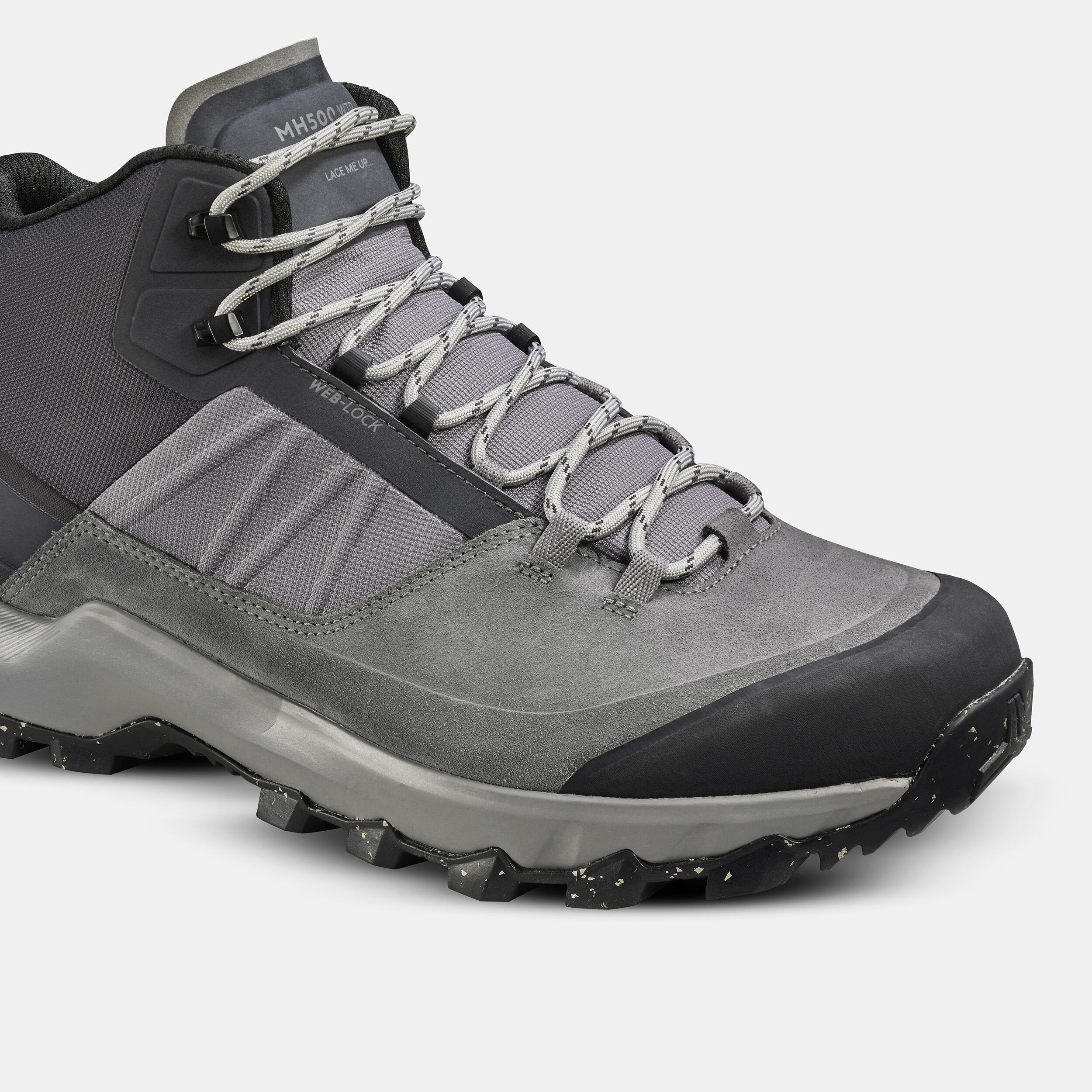 Botas de senderismo de montaña impermeables grises para hombre MH500 ...