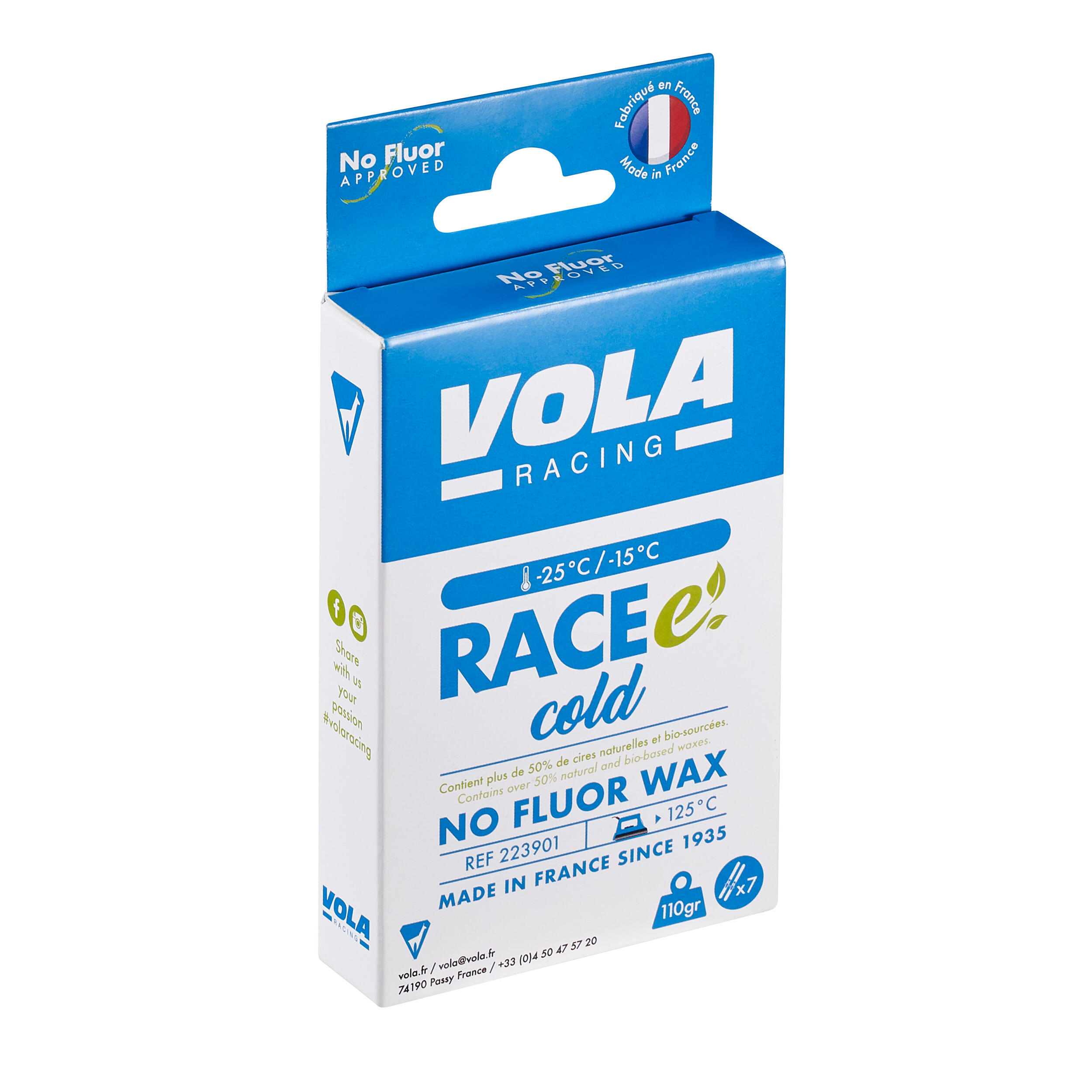 110g competition wax for skis/snowboards, cold temperature (-25° / -15°) VOLA | Decathlon