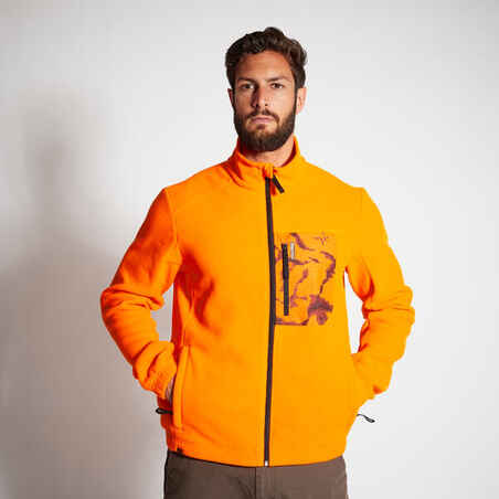 Hunting Fleece 500 - Neon Orange - Decathlon