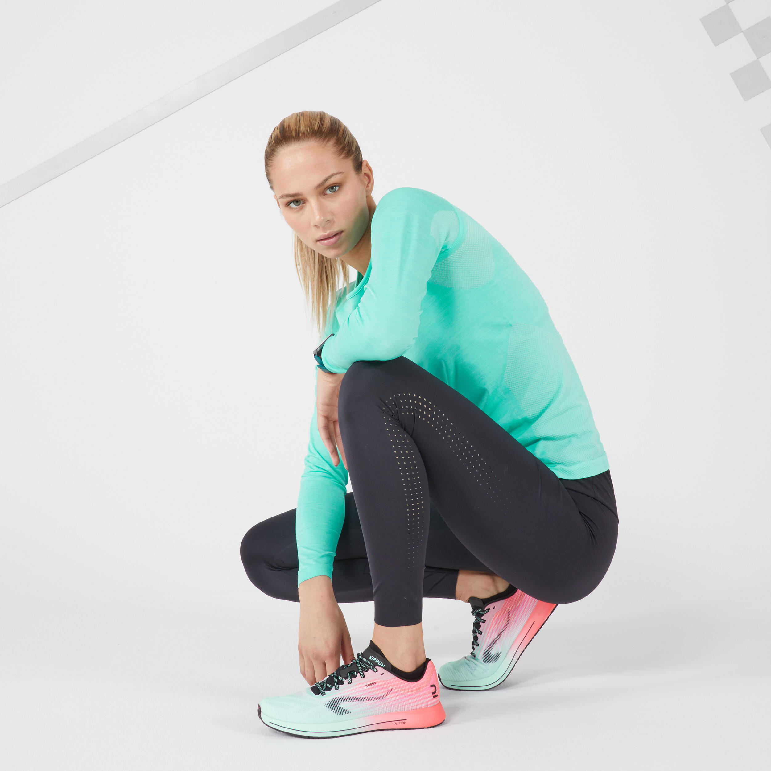 Women's Running Leggings - Support - Black - Kiprun - Decathlon