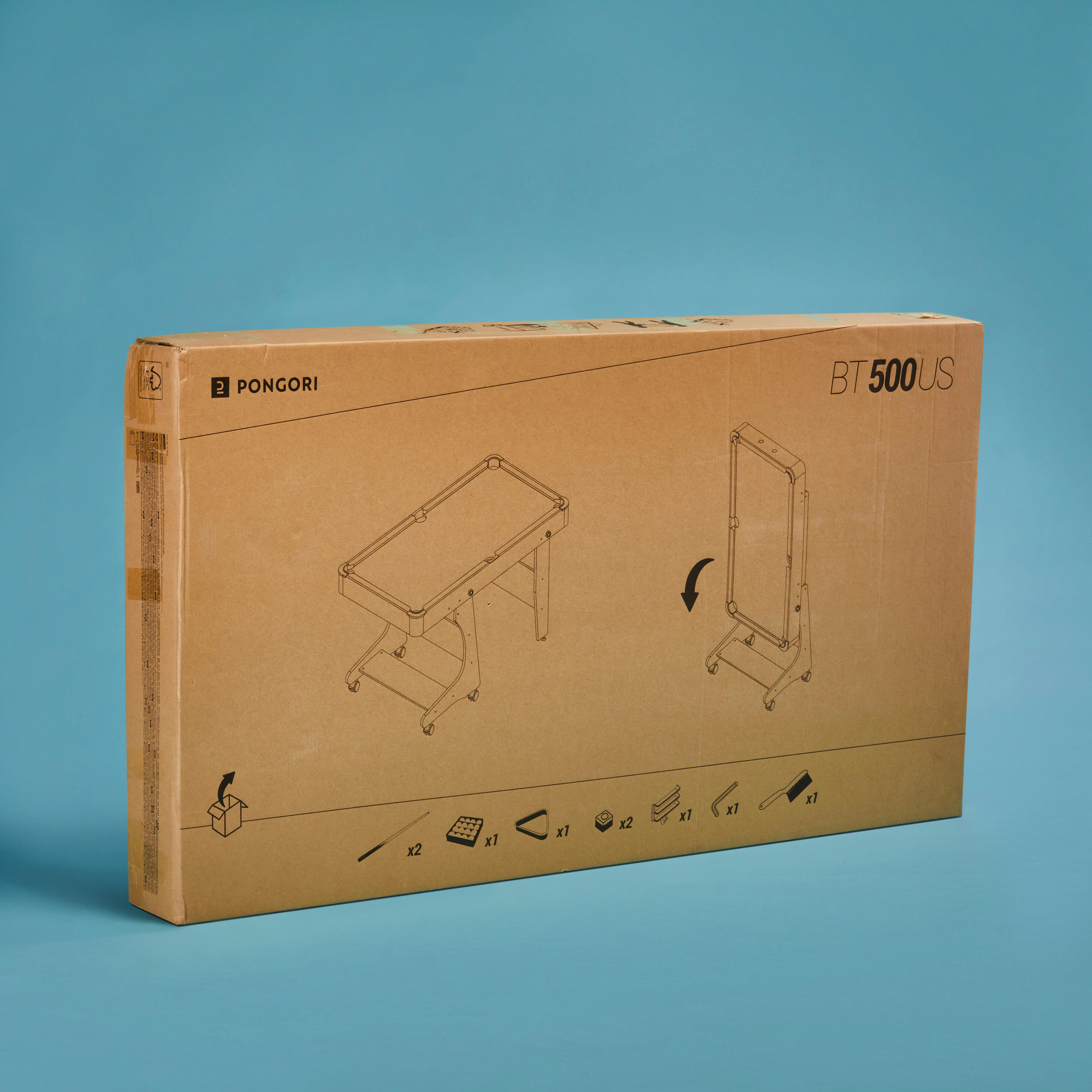 Folding Pool Table - BT 500 Grey - Pongori - Decathlon