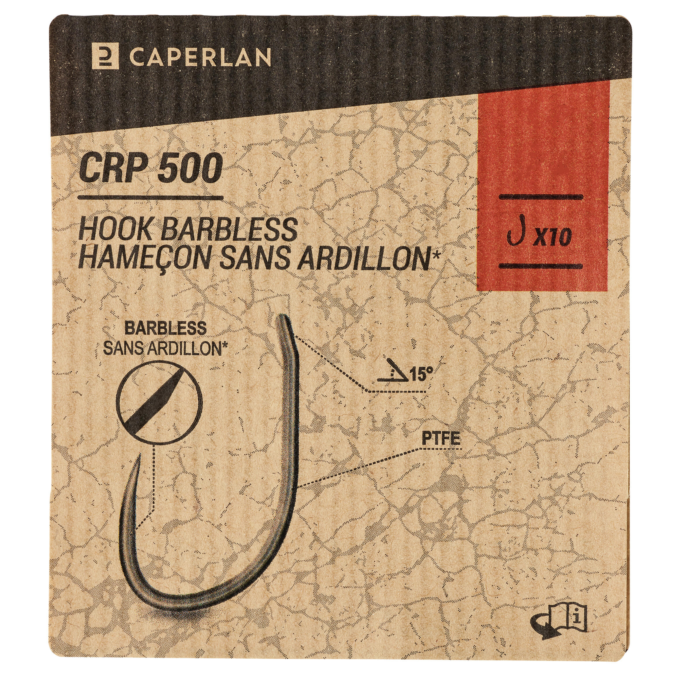 Carp fishing hook - 500 Barbless - Decathlon