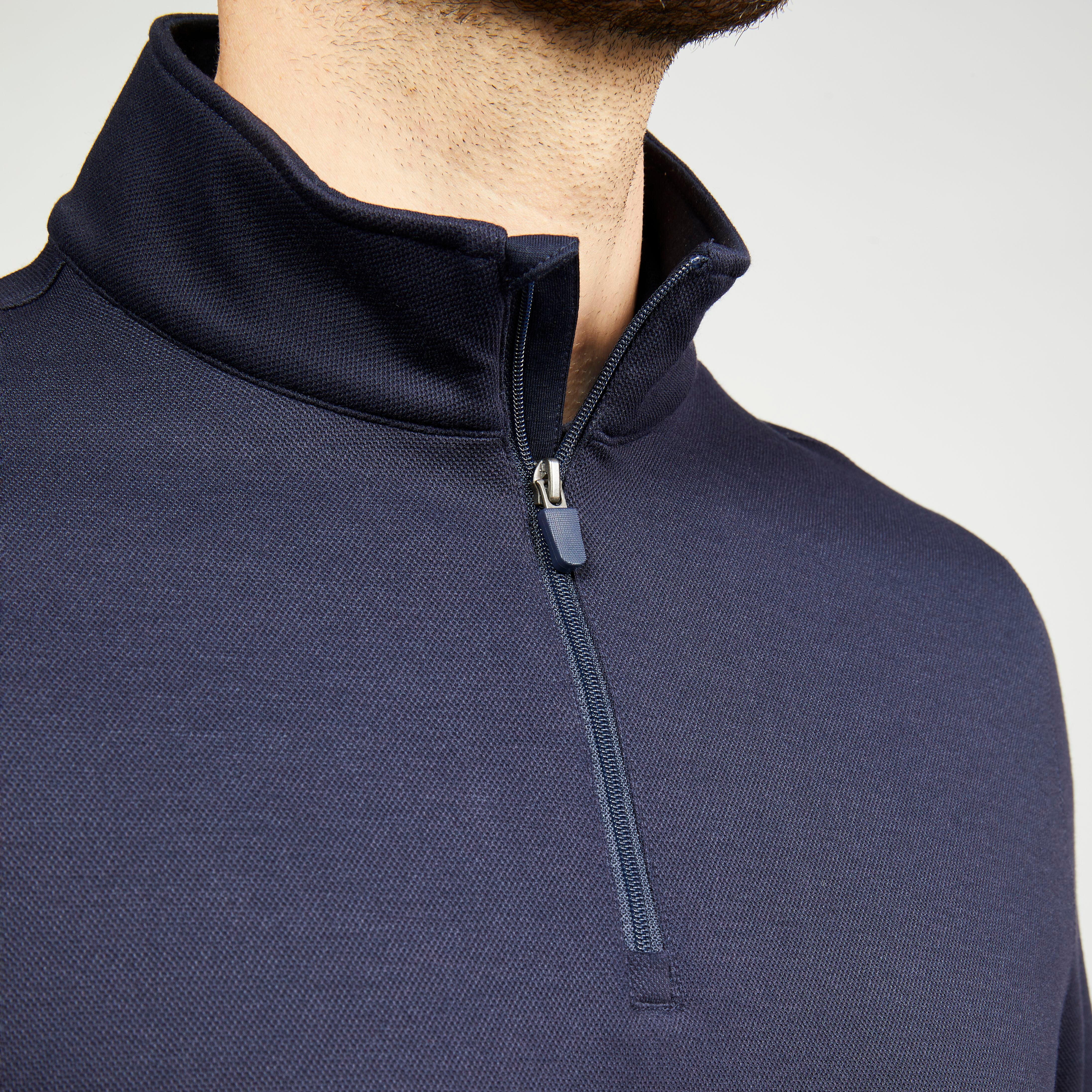 Men’s golf zipped sweatshirt MW500 navy blue - Decathlon