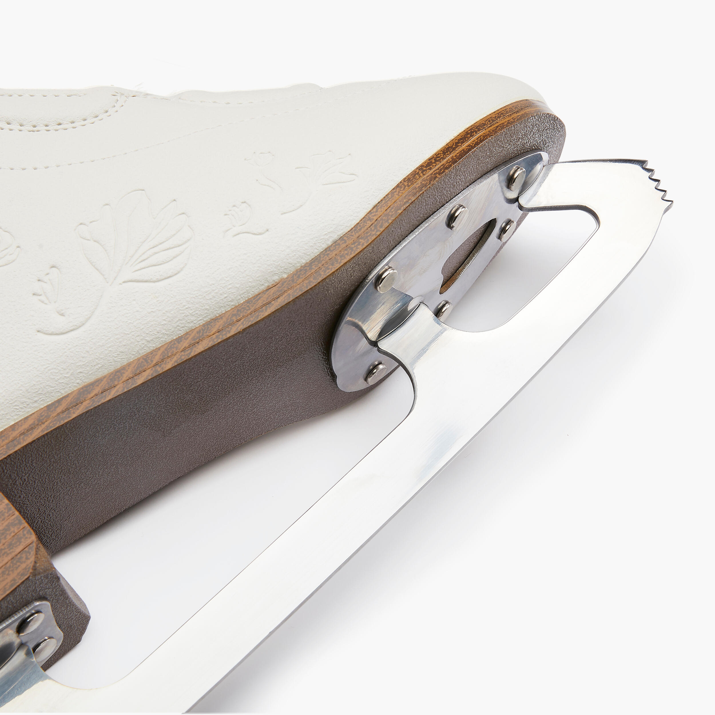 Women's Ice Skates - 520 - Beige, Army brown - Oxelo - Decathlon