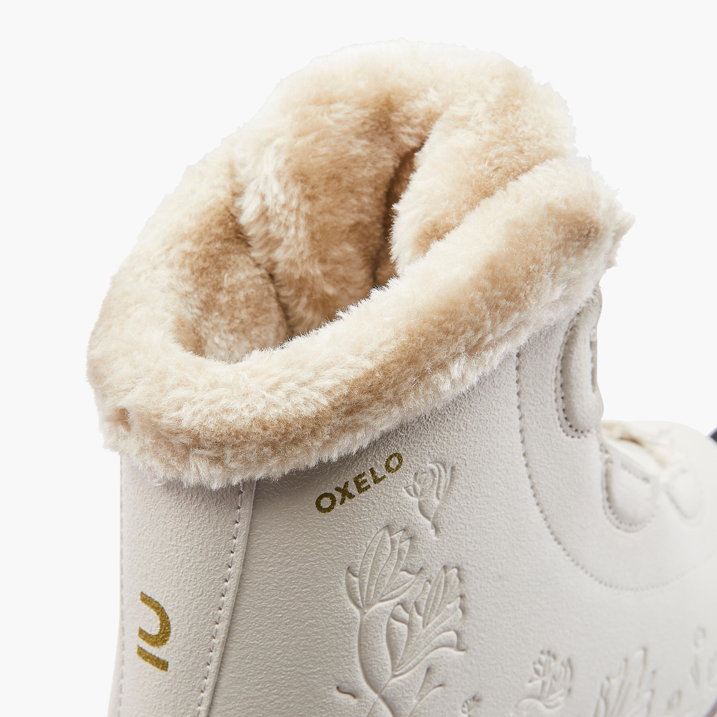 Women's Ice Skates - 520 - Beige, Army brown - Oxelo - Decathlon