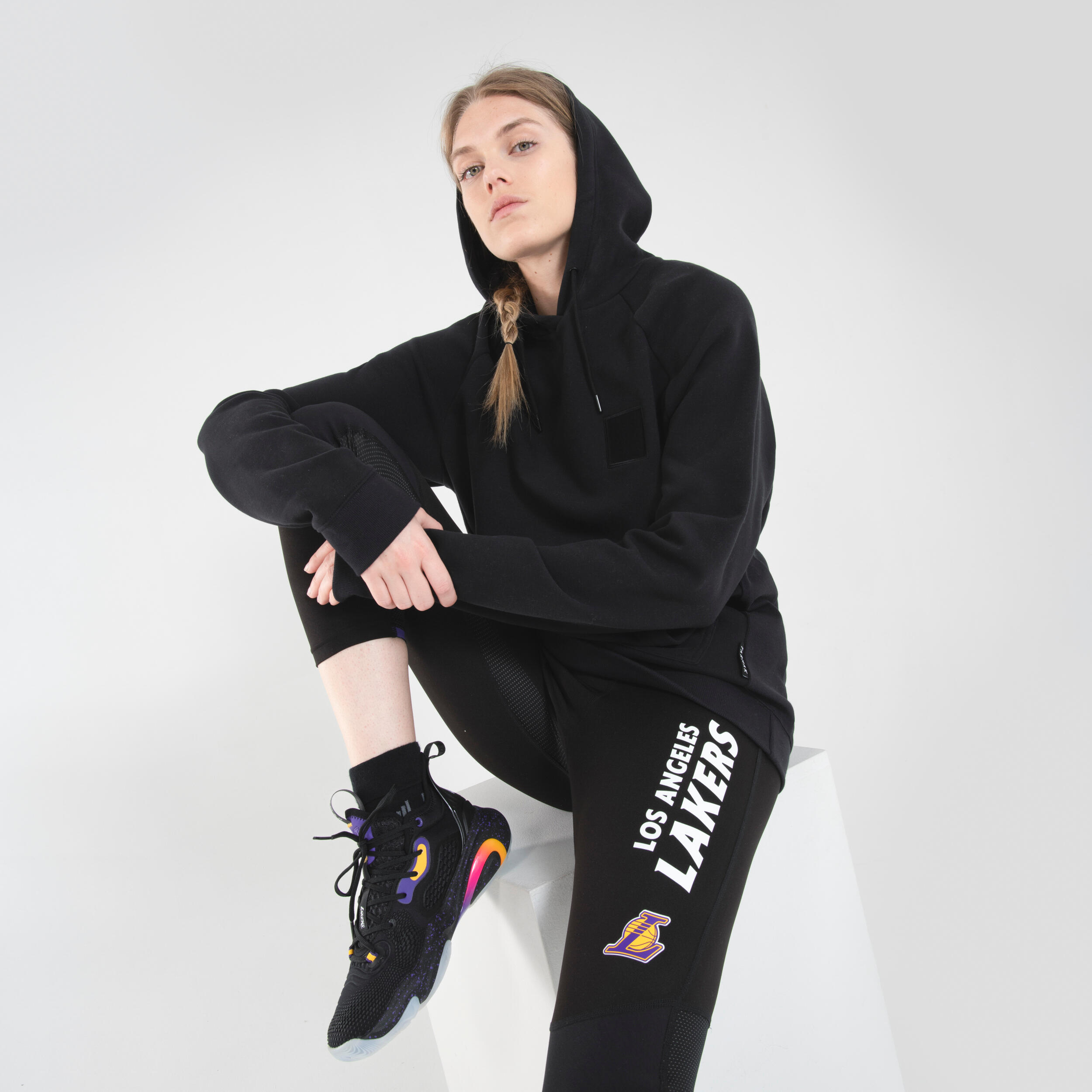 Licra de baloncesto NBA corte 3/4 para adulto Tarmak Lakers L500 negro ...