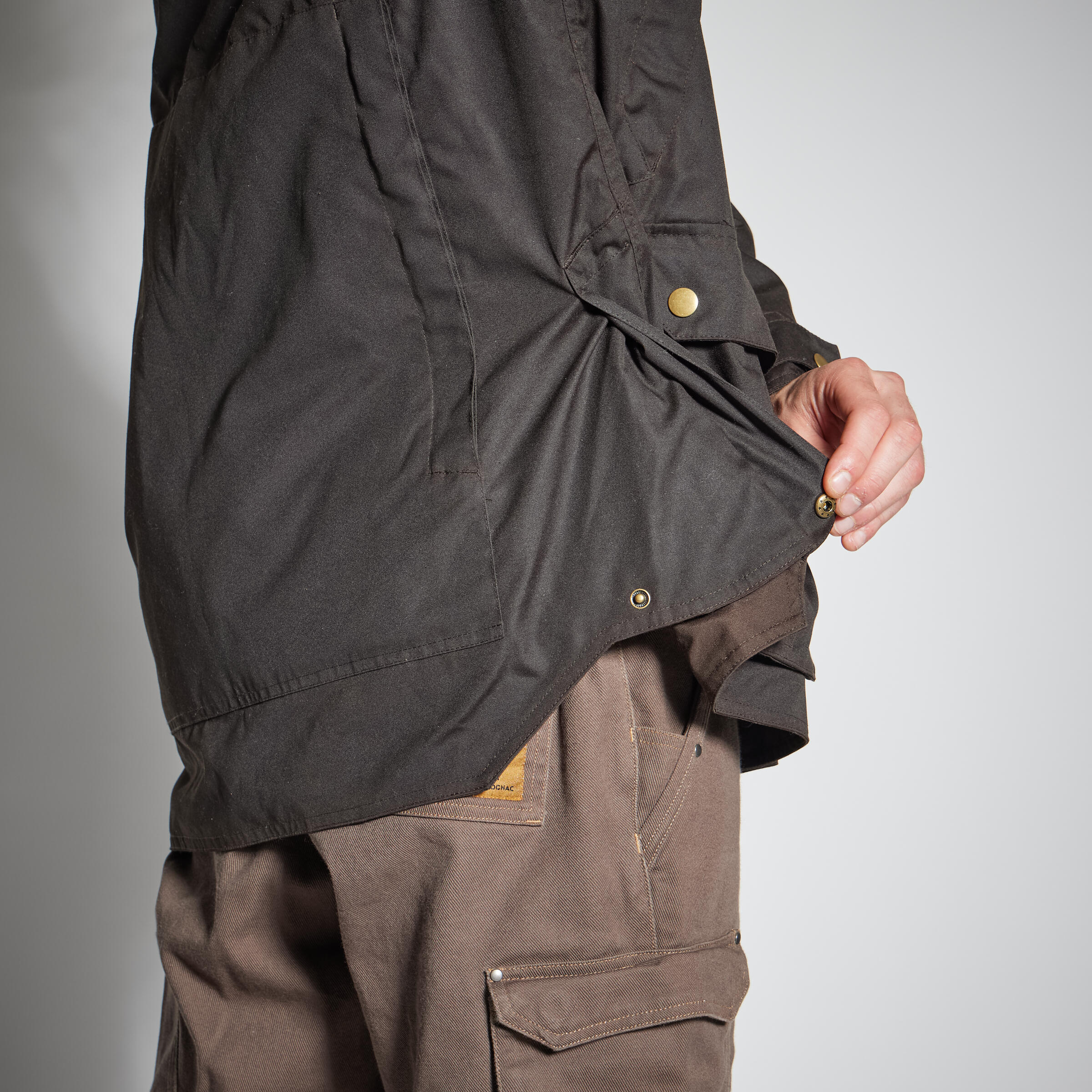 Tweedehands - Warme jas 500 gewaxt katoen bruin - ZEER GOED SOLOGNAC | Decathlon