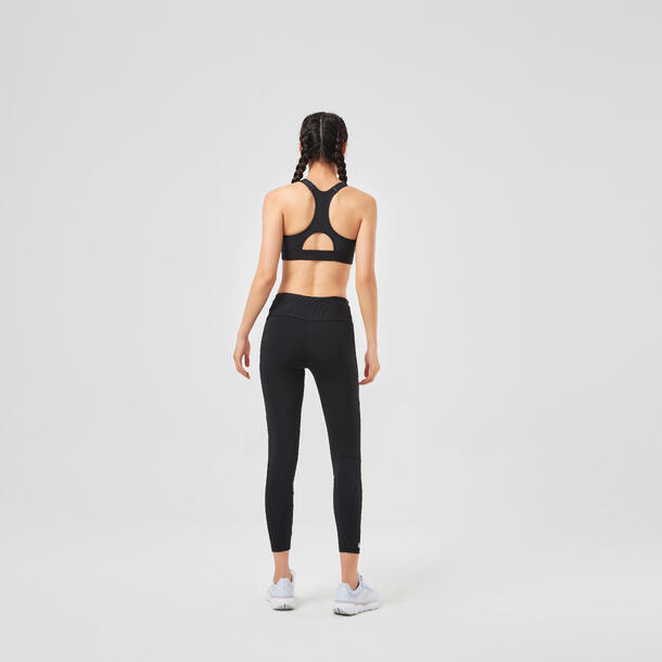 High Support Zip-Up Sports Bra - Black