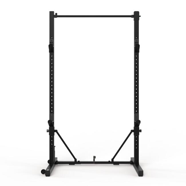 Fold-Down Compact Weight Training Rack for Squats and Pull-Ups