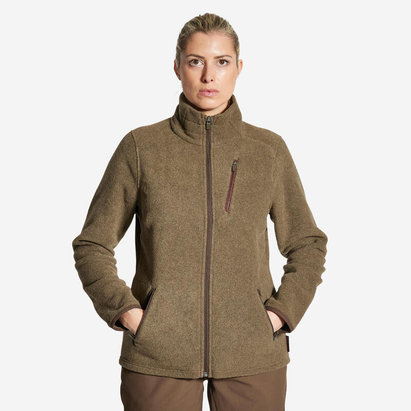 SOLOGNAC Fleece jas dames 500 bruin | Decathlon