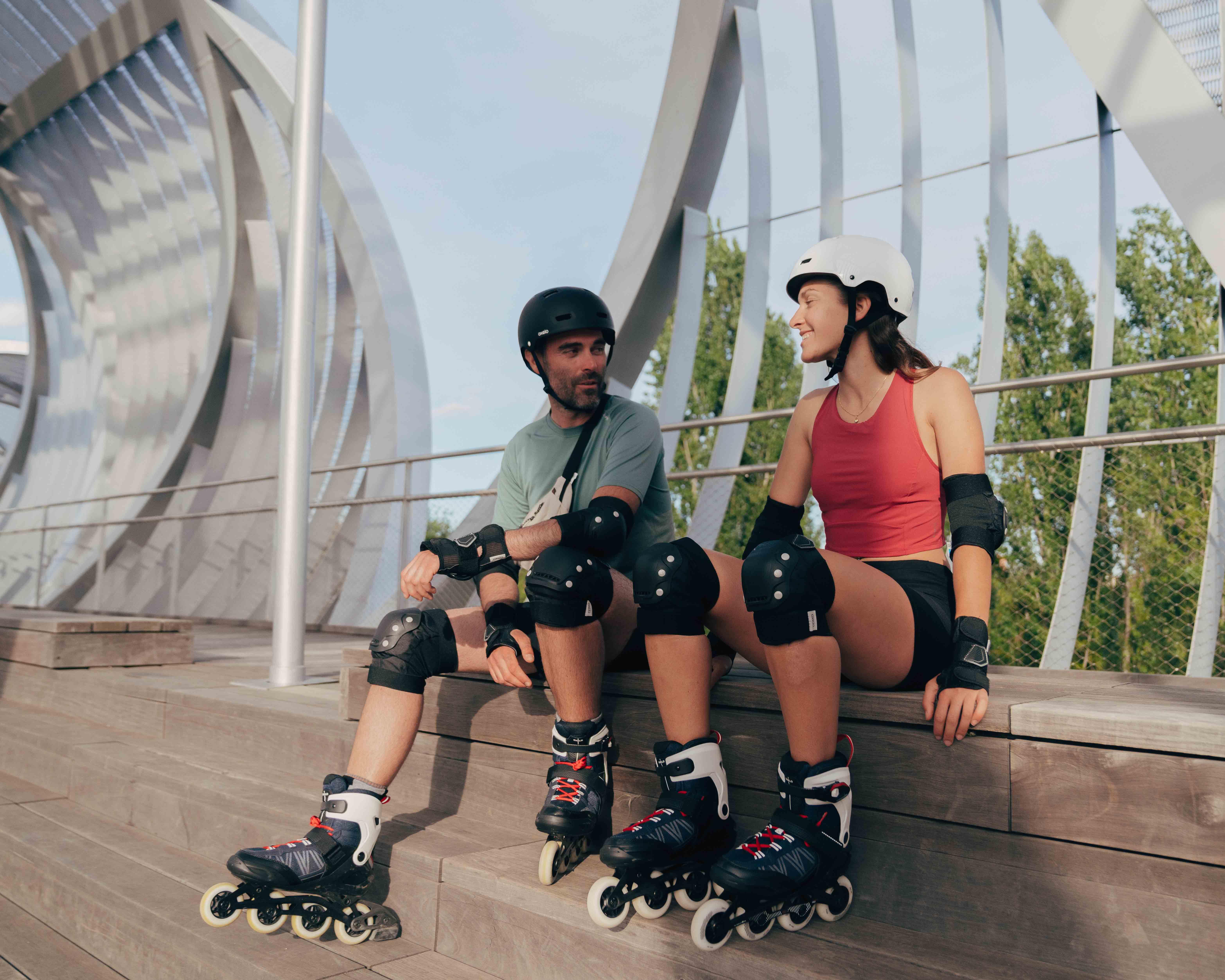 Adjustable Skate Helmet - MF 500 Black - smoked black, Asphalt blue ...