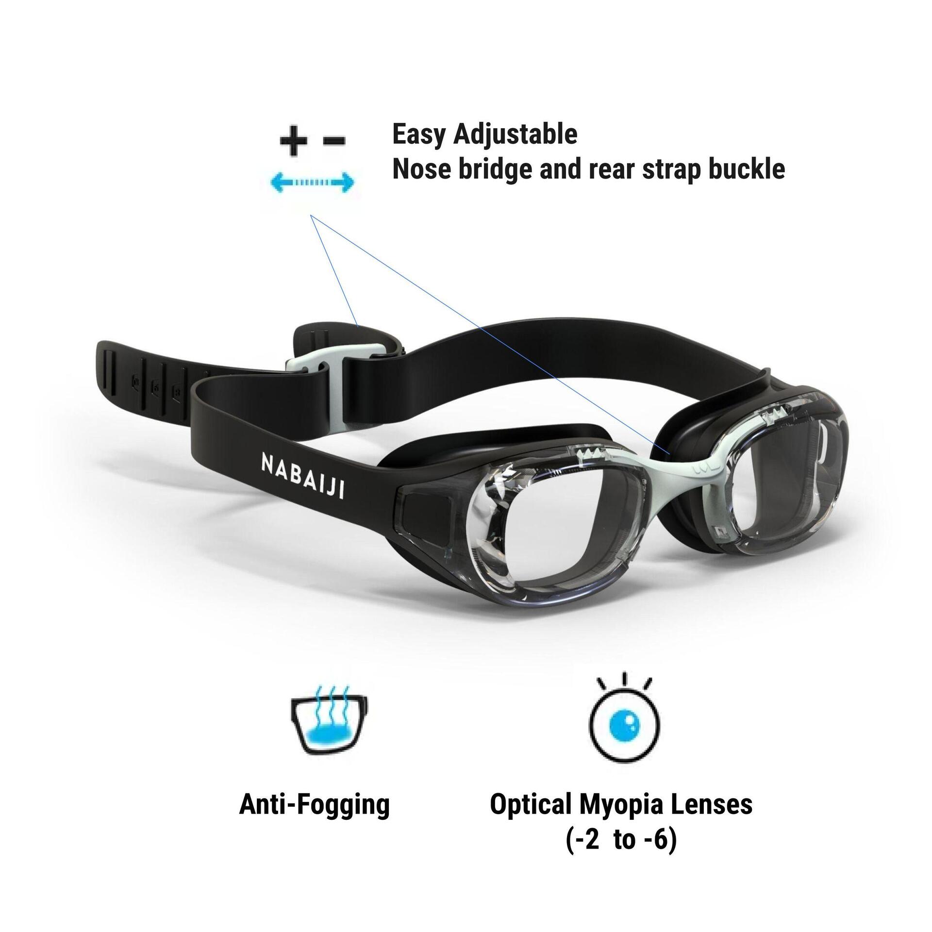 Swimming XBASE corrective goggles - Clear Lenses - Single size - Black
