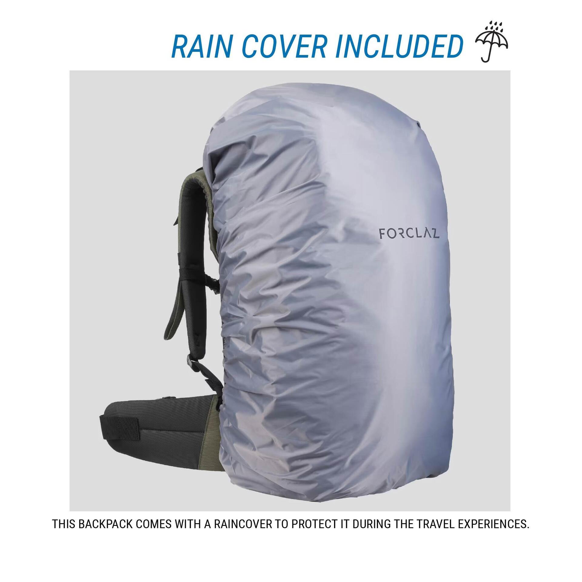 Tas Ransel Travel Trekking 60L TRAVEL 100 - Khaki