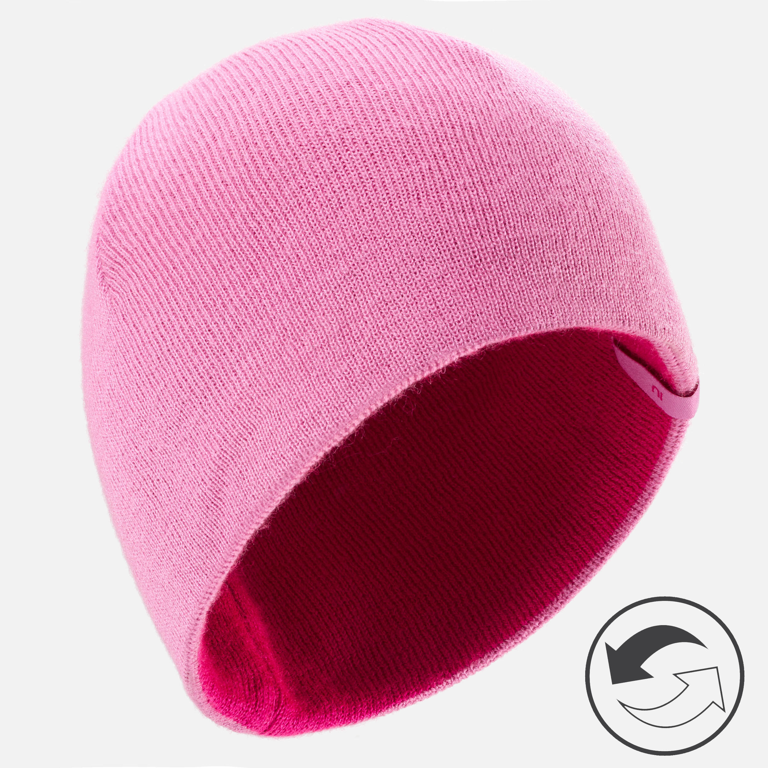 KIDS’ REVERSIBLE SKI HAT - PINK - Decathlon