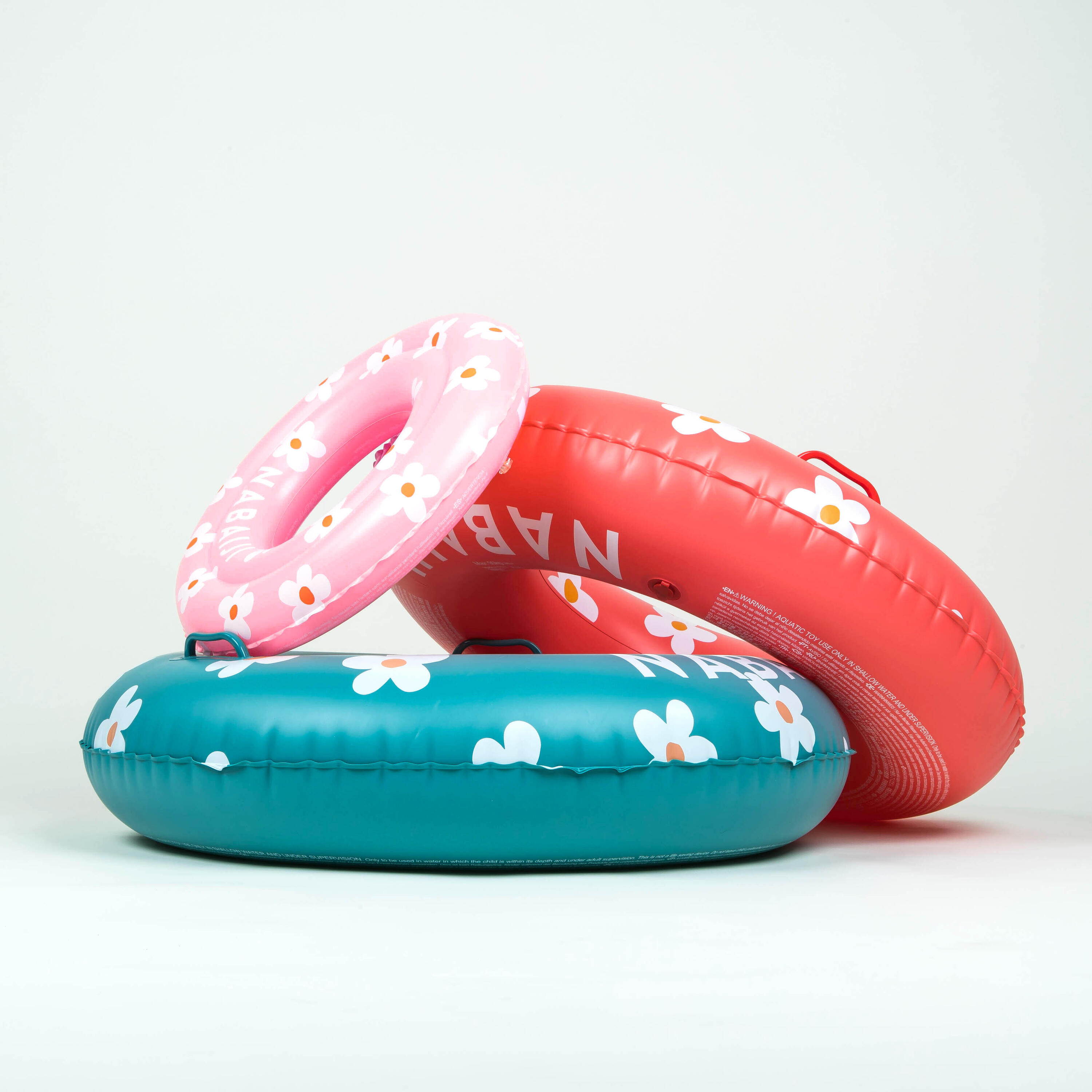 Inflatable Pool Ring 51 cm printed rose FLOWERS NABAIJI | Decathlon