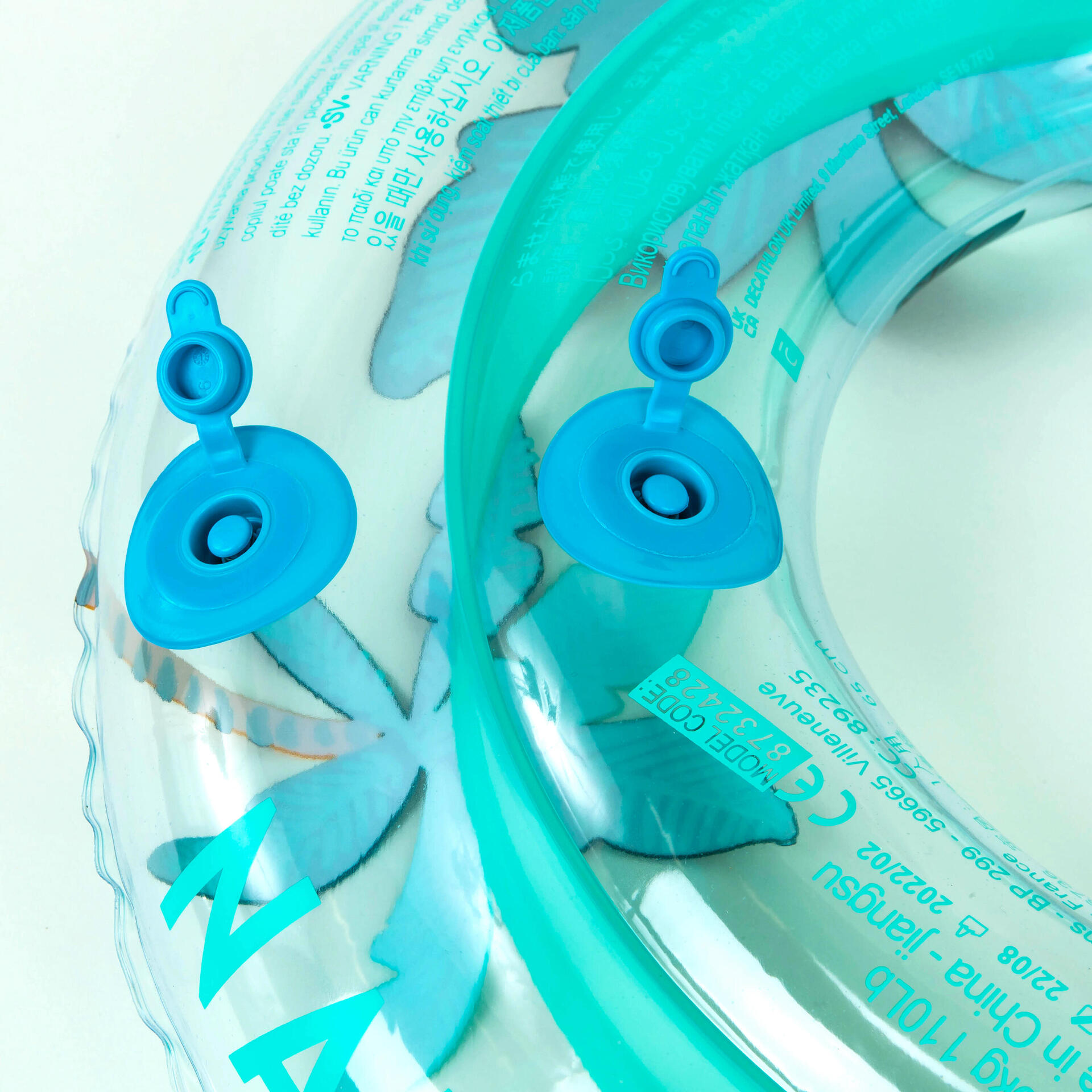 Kids' Inflatable pool ring 65 cm 6- 9 Years Transparent "Palm tree print"