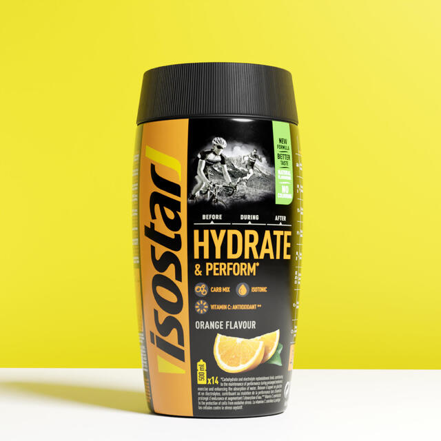 Boisson isotonique poudre HYDRATE&PERFORM orange 560g ISOSTAR | Decathlon