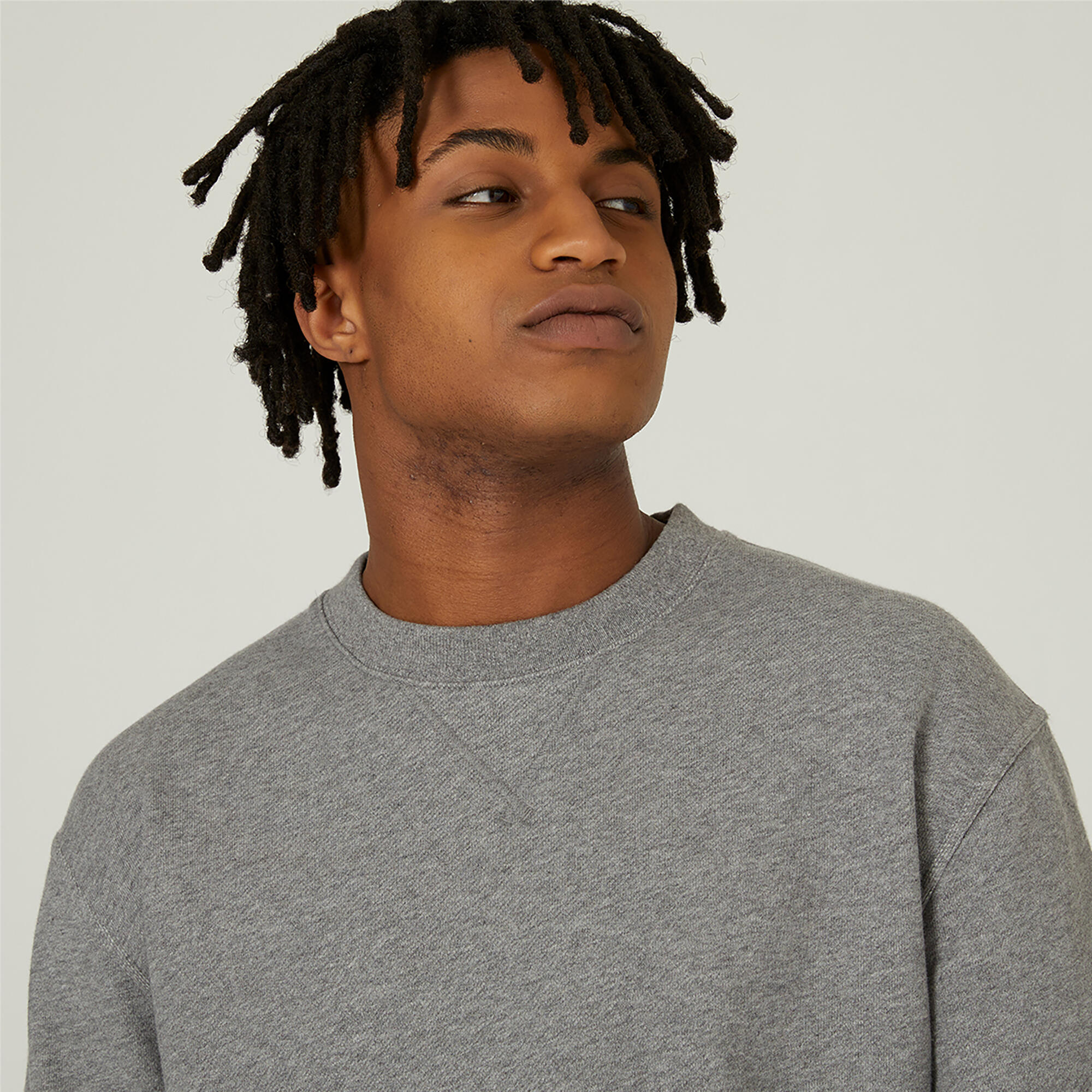 Men's Fitness Crew Neck Sweatshirt 500 Essentials - Grey DOMYOS | Decathlon