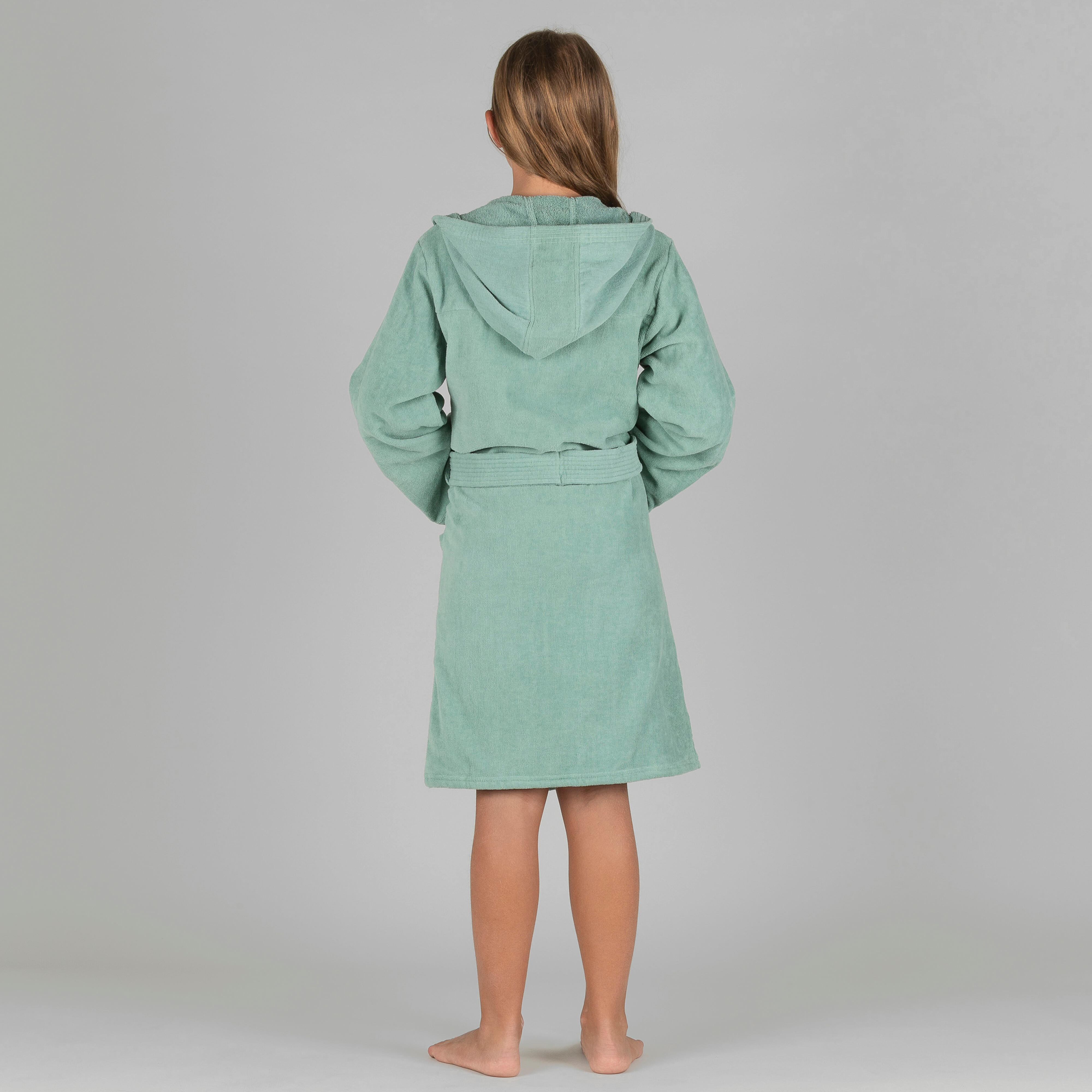 KIDS' WATER POLO THICK COTTON POOL BATHROBE LIGHT KHAKI - Decathlon