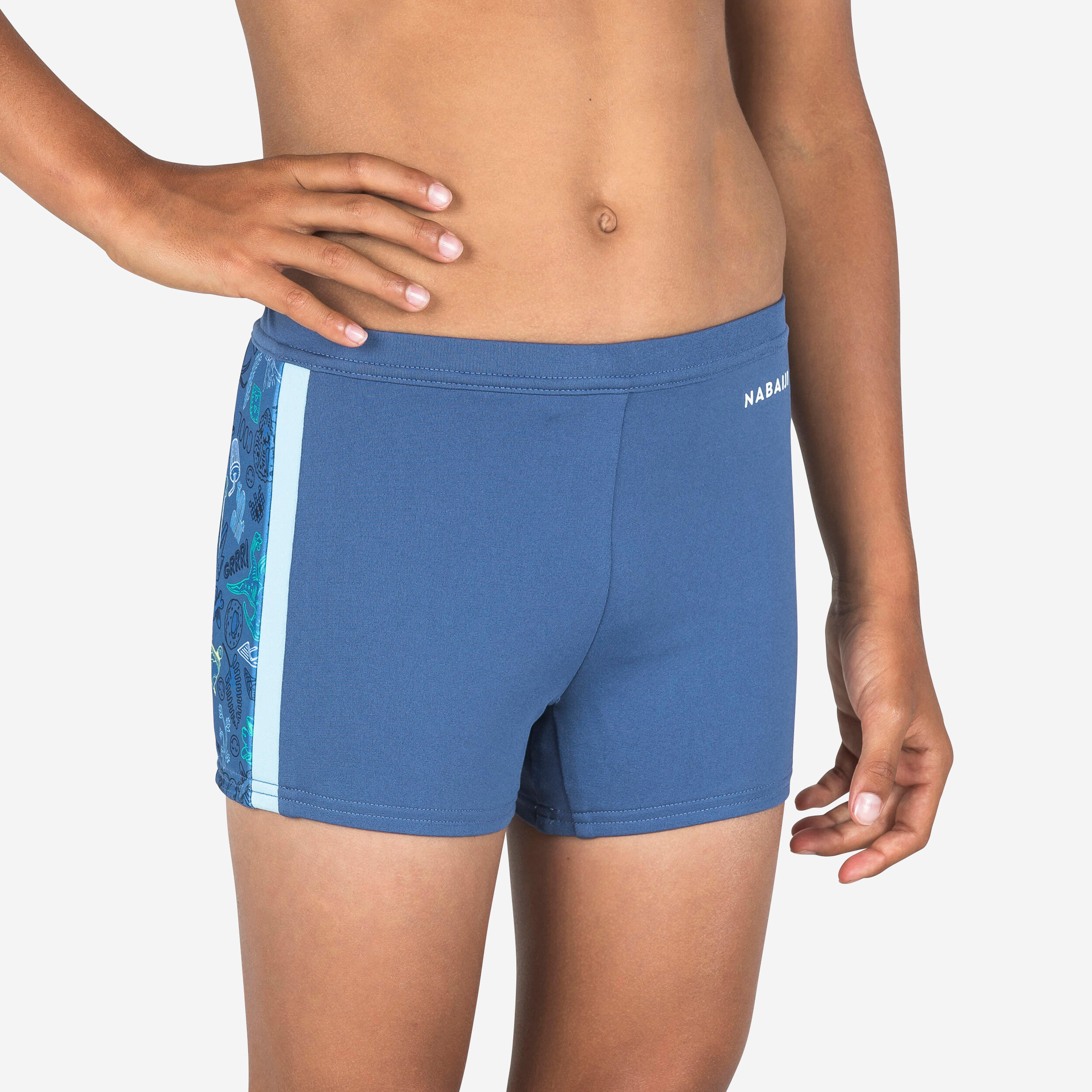 Boys’ Swimming Trunks Yokob - Blue Saur / Yellow NABAIJI | Decathlon