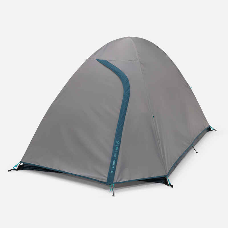 Carpa impermeable para 2 personas para camping MH100 Quechua gris ...