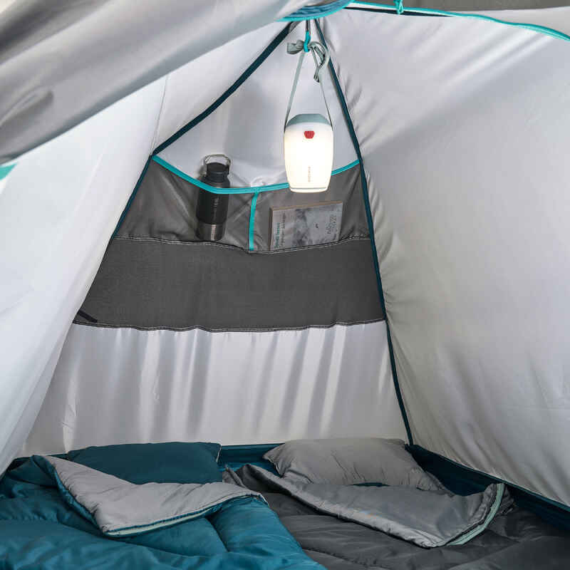 Carpa impermeable para 2 personas para camping MH100 Quechua gris ...