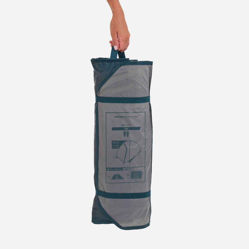Carpa impermeable para 2 personas para camping MH100 Quechua gris ...