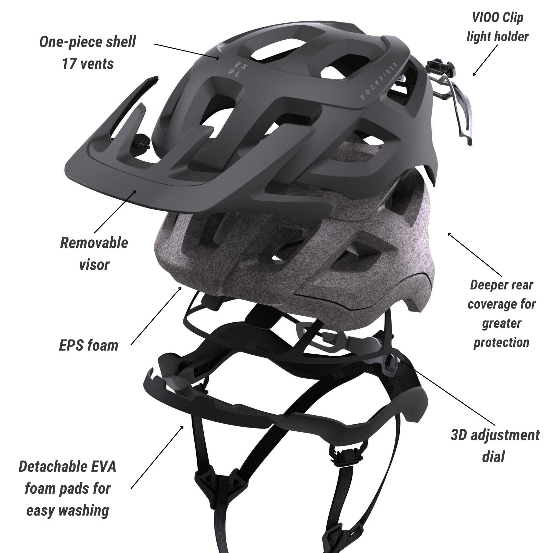 Mountain Bike Helmet Expl 500 Adult - Black