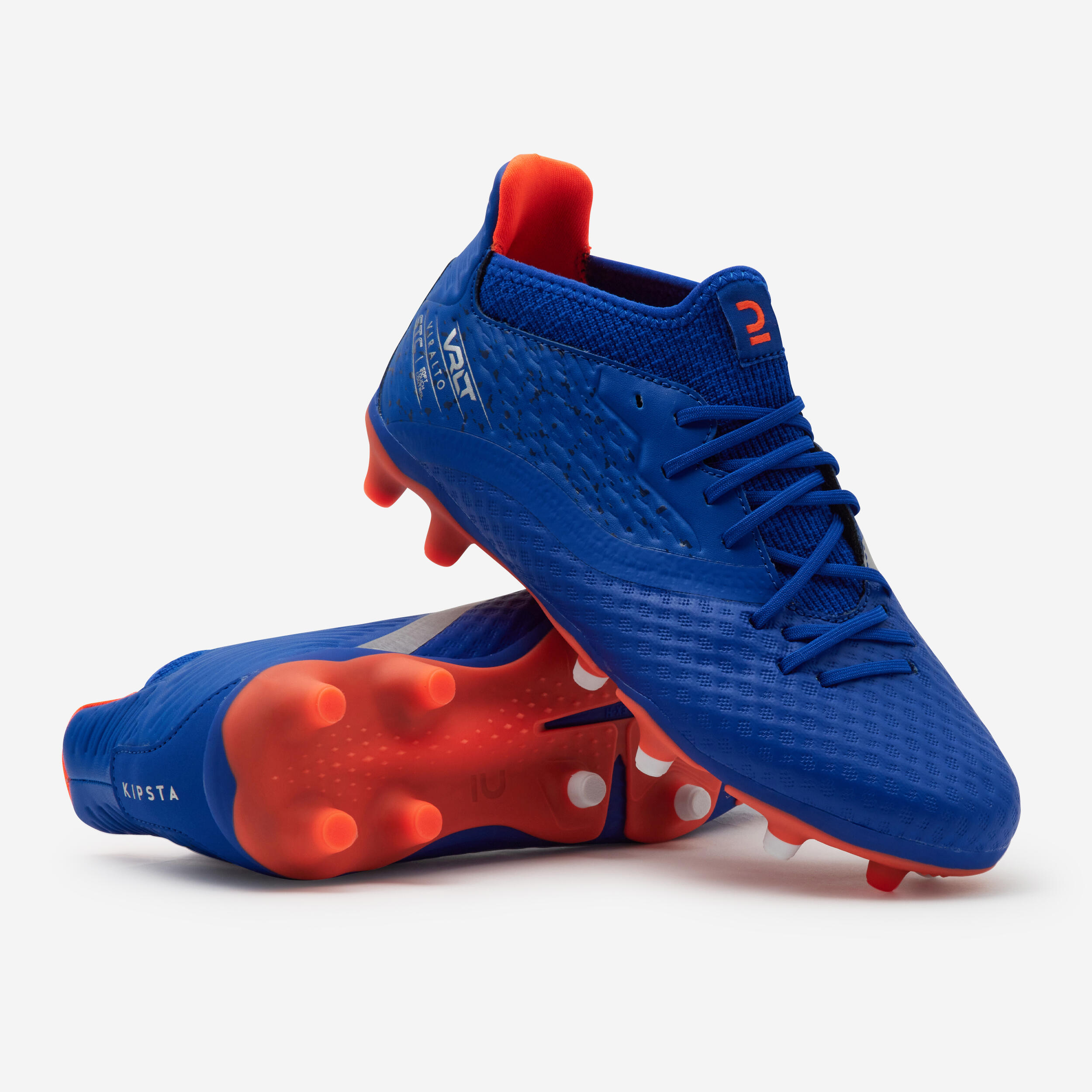Kids' Lace-Up Football Boots Viralto III FG - Blue/Orange KIPSTA ...