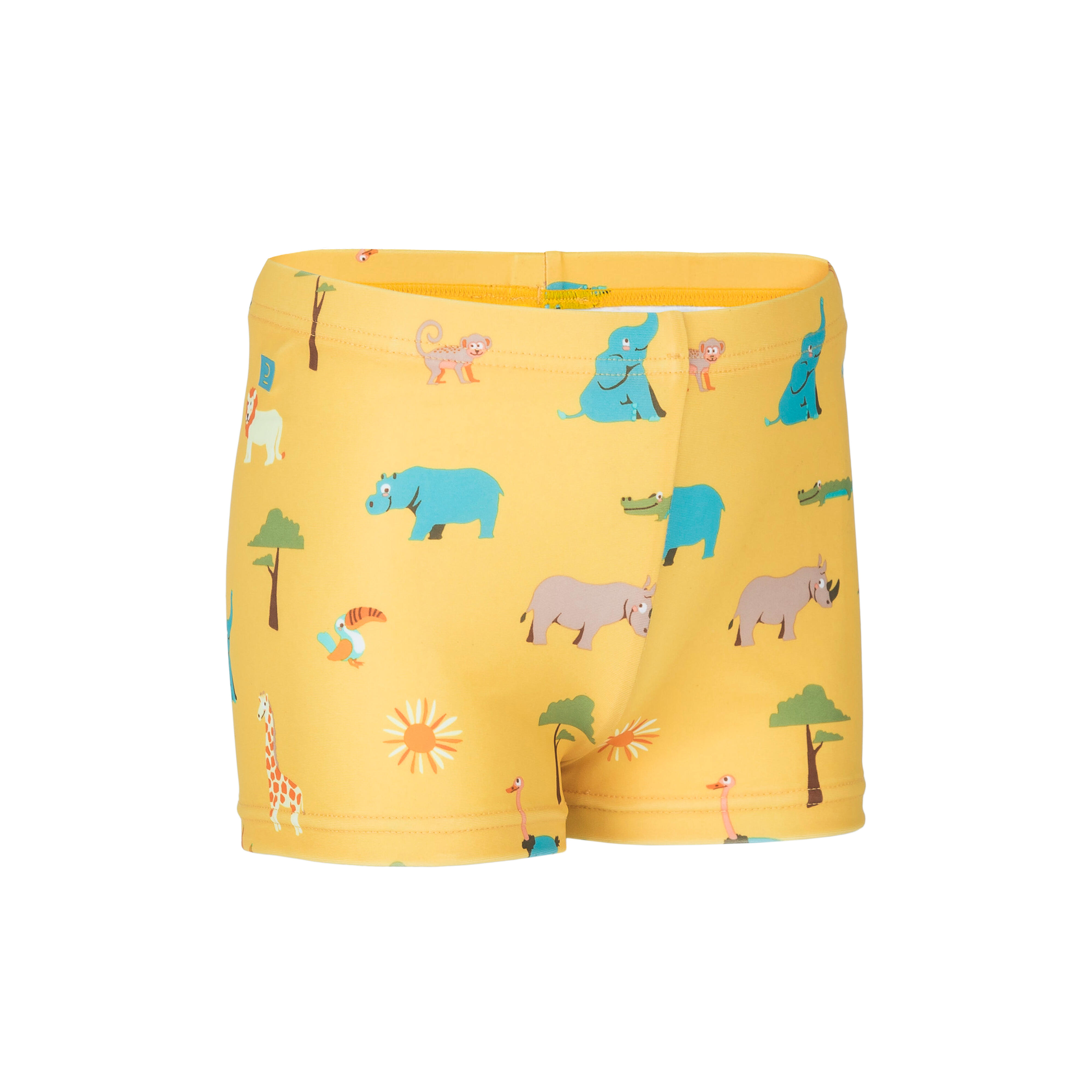 Babies'/Kids Swimming Boxers - Yellow Savannah Print - Mustard ...