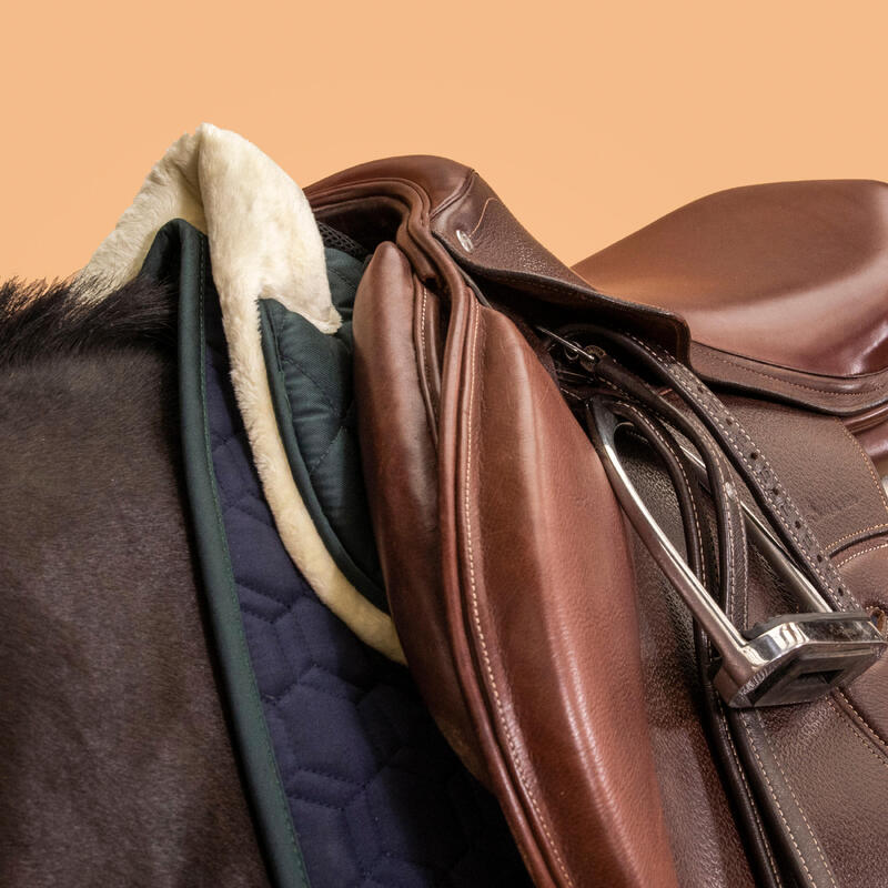 Horse Riding Synthetic Sheepskin Saddle Pad for Horse and Pony 500 ...