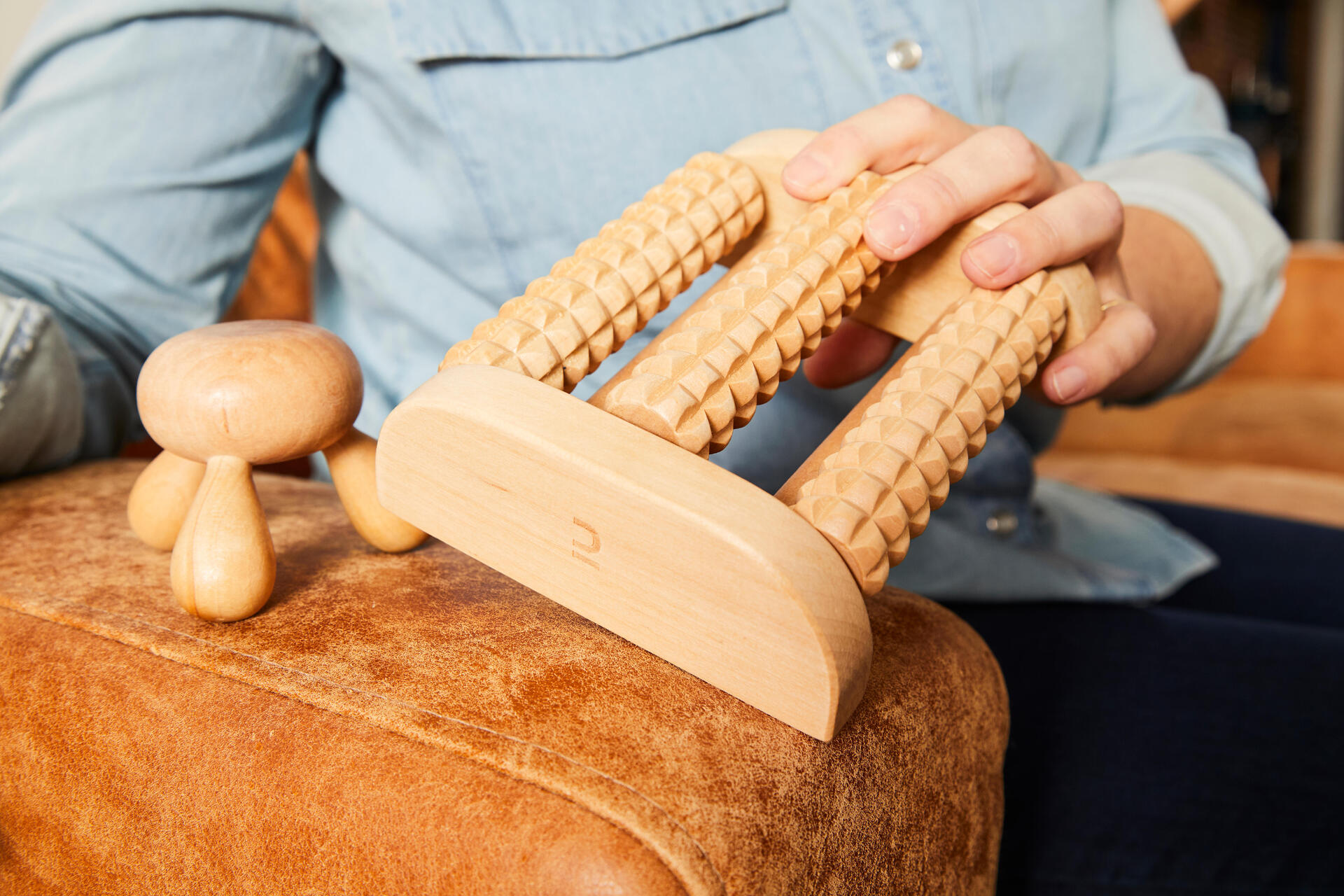 Wooden foot massage tool