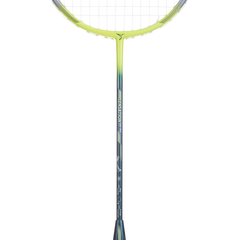 ADULT BADMINTON RACKET BR SENSATION 190 YELLOW GREEN PERFLY - Decathlon