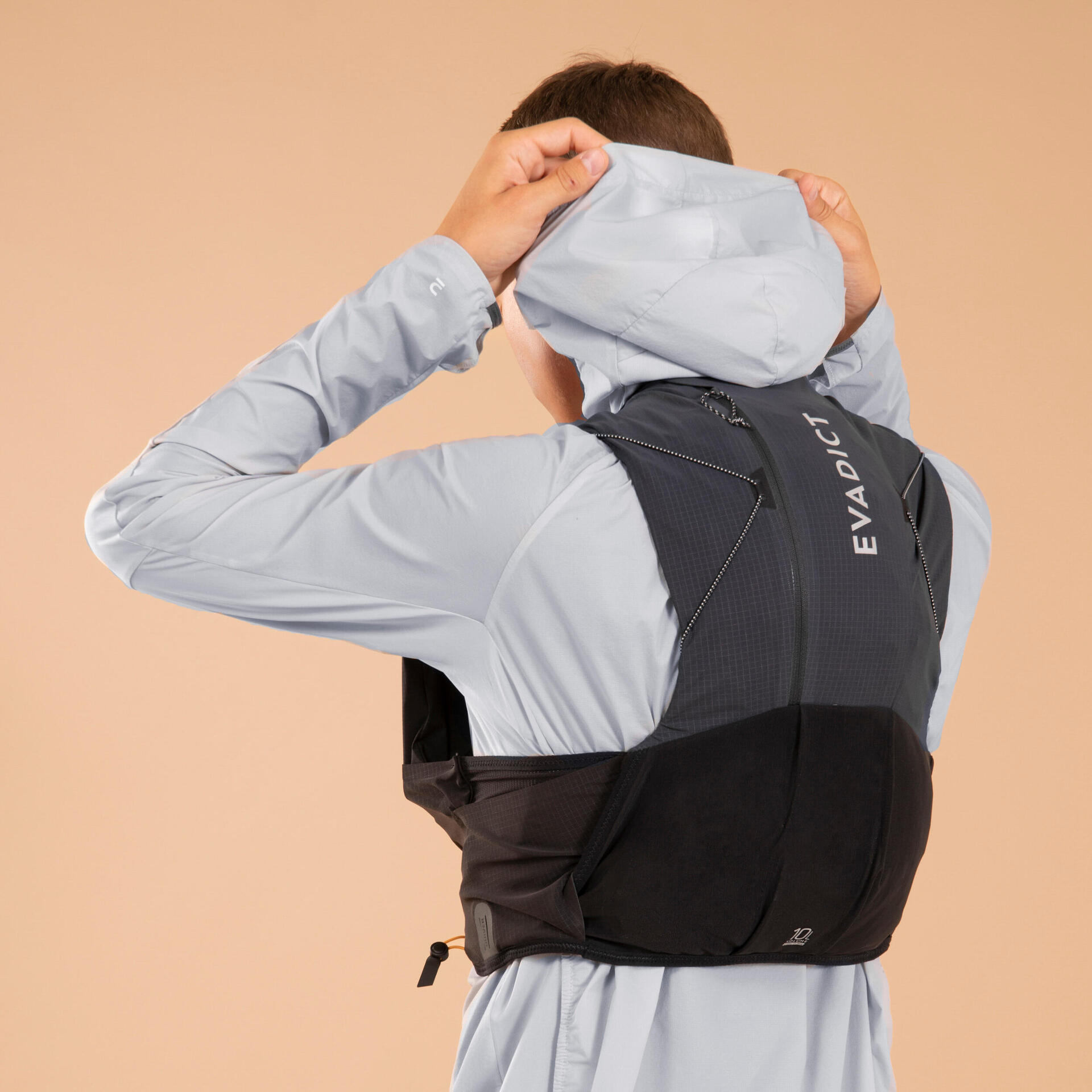 Men's Trail Running Windproof Jacket - Grey