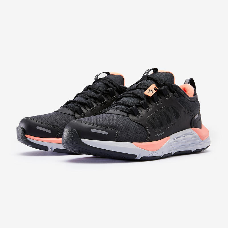 Chaussures de marche sportive Sportwalk Waterproof noir/rose | Decathlon Chaussures de marche sportive Sportwalk Waterproof noir/rose | Decathlon