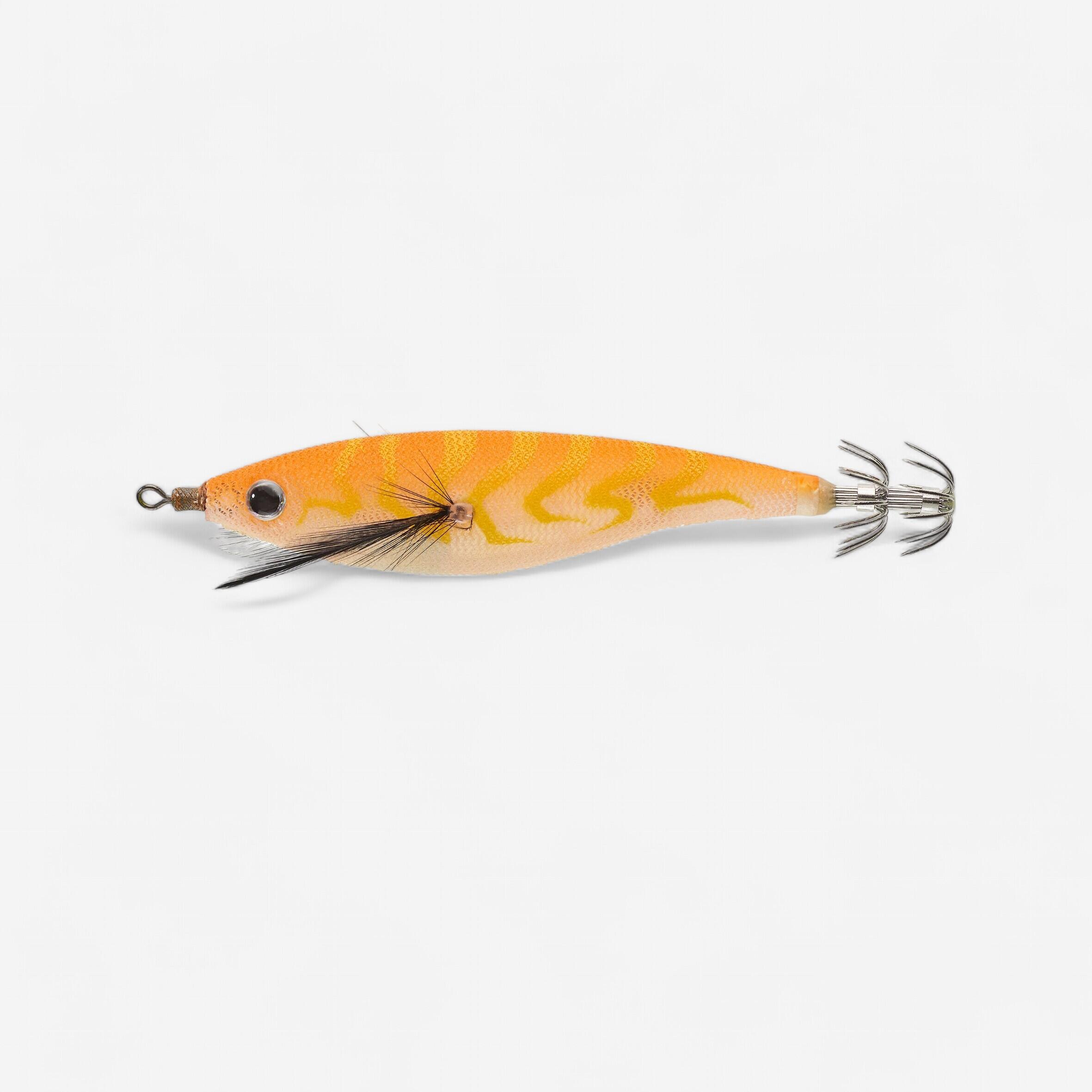 Squid and cuttlefish fishing floating jig EBI F 2.5/90 Orange - Decathlon