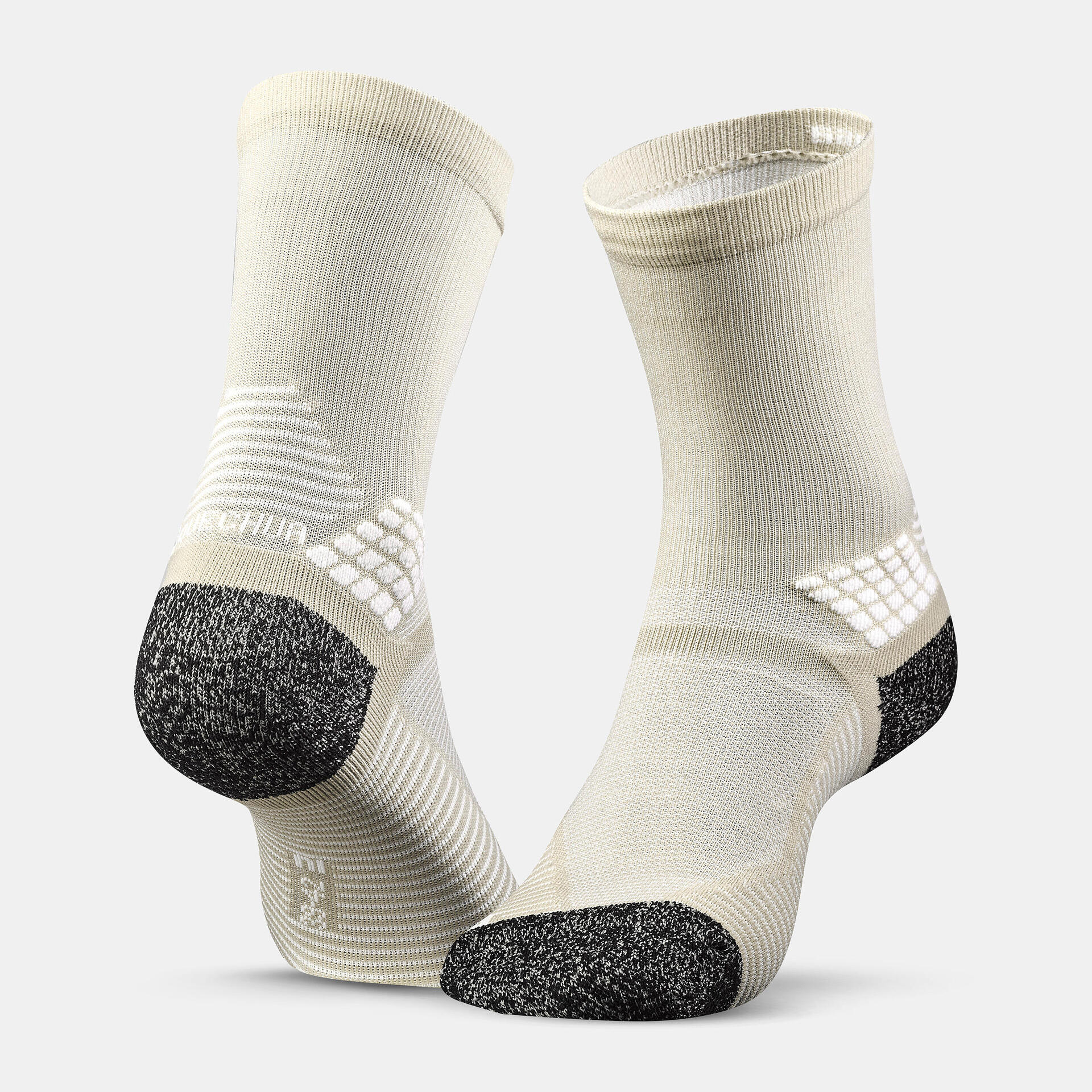 Hiking socks - Hike 500 High Beige x2 pairs
