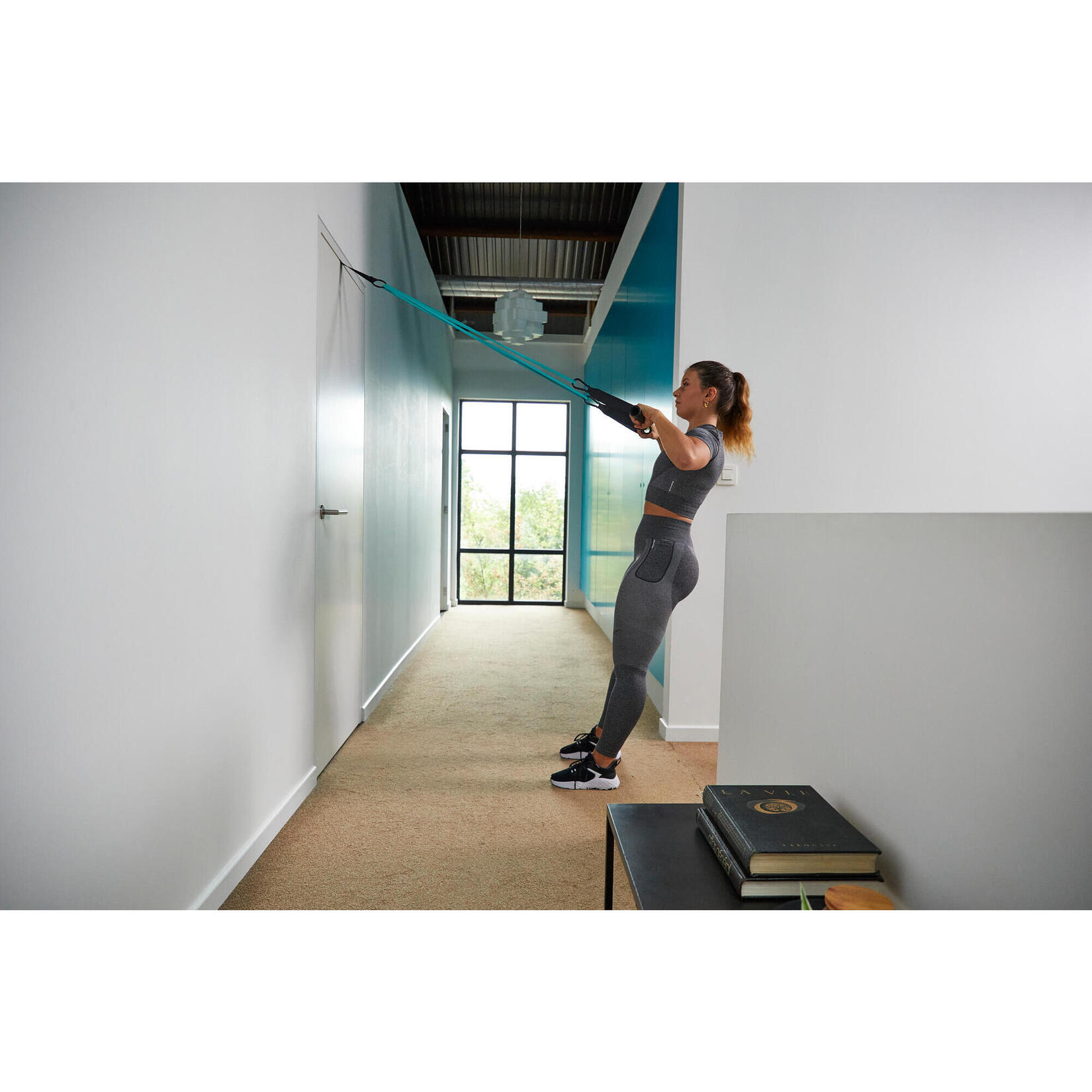 Kit musculation poignées, accroche porte et élastique 15kg - Kit de ...