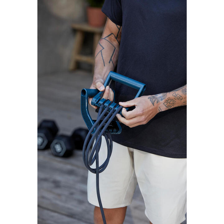 Extenseur de musculation réglable de 5 à 25kg - noir et bleu CORENGTH ...