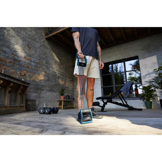Extenseur de musculation réglable de 5 à 25kg - noir et bleu CORENGTH ...