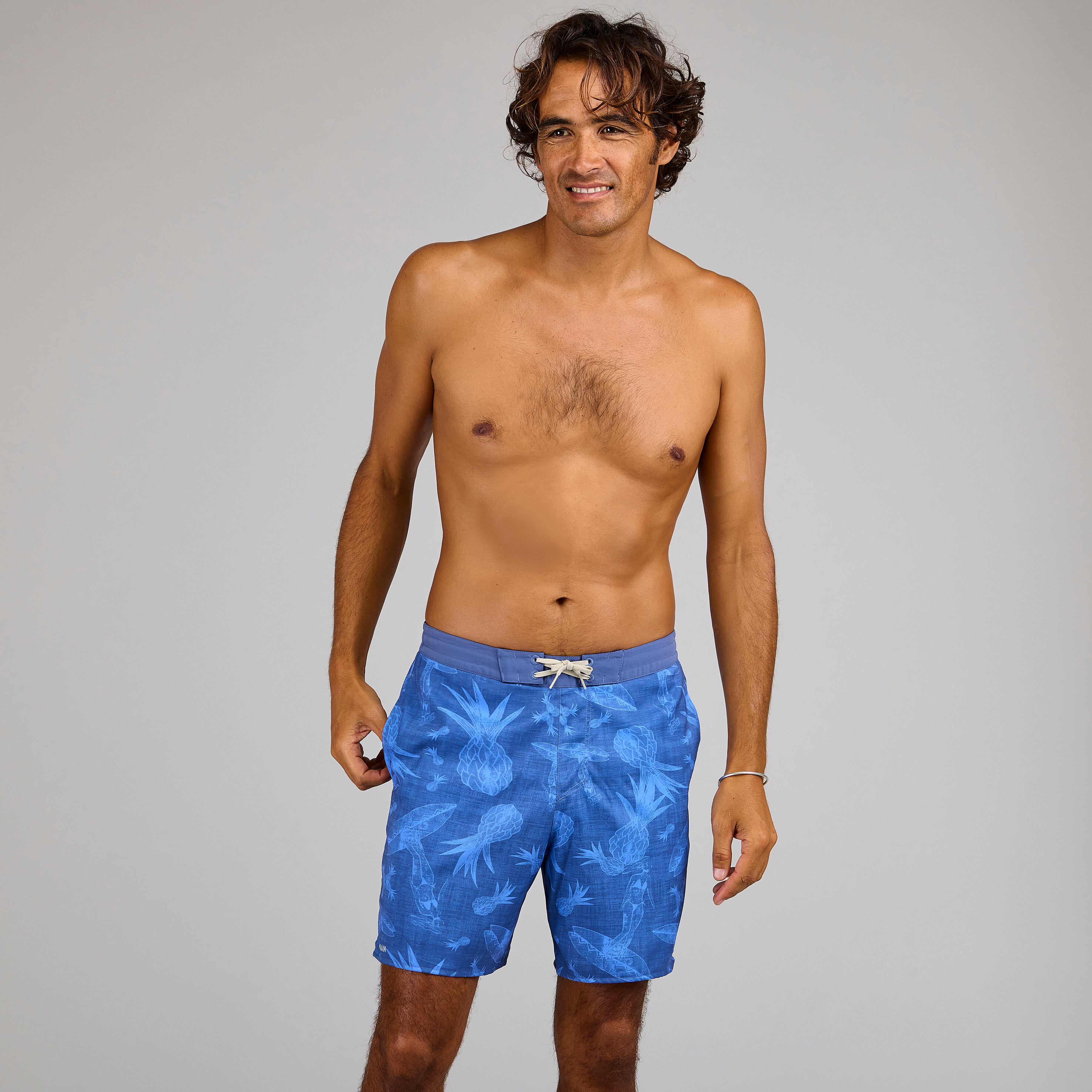 Boardshort Surf 100 Long Eco Surfergirl Blue