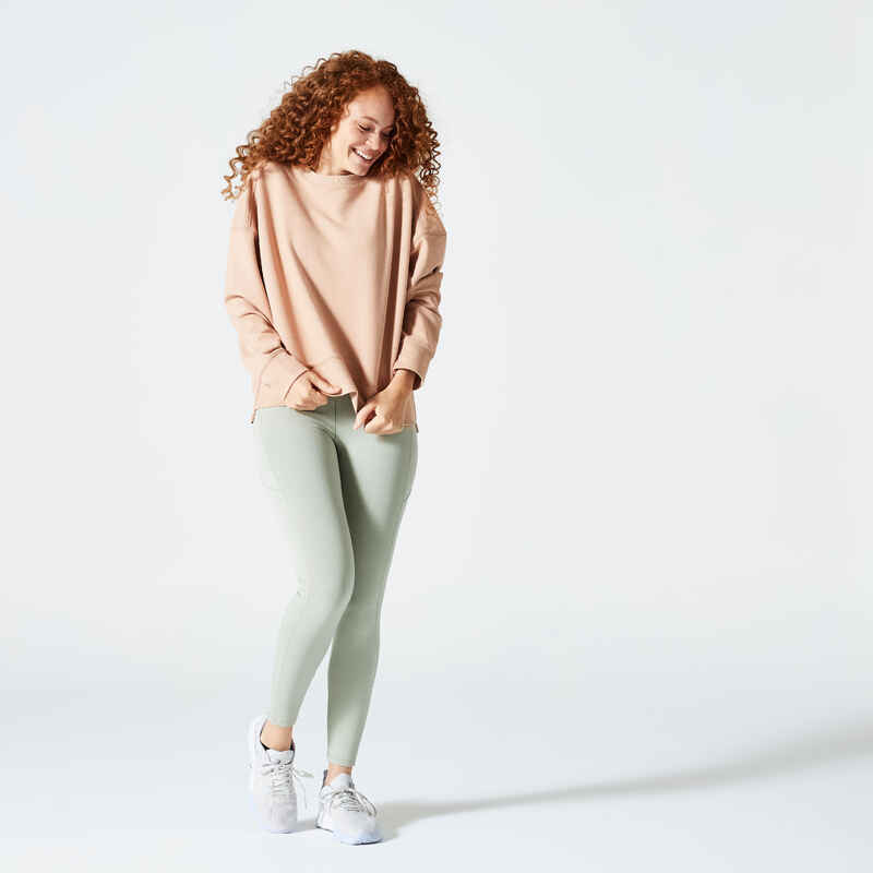 Sweat Loose Fitness Femme - 120 beige - Décathlon