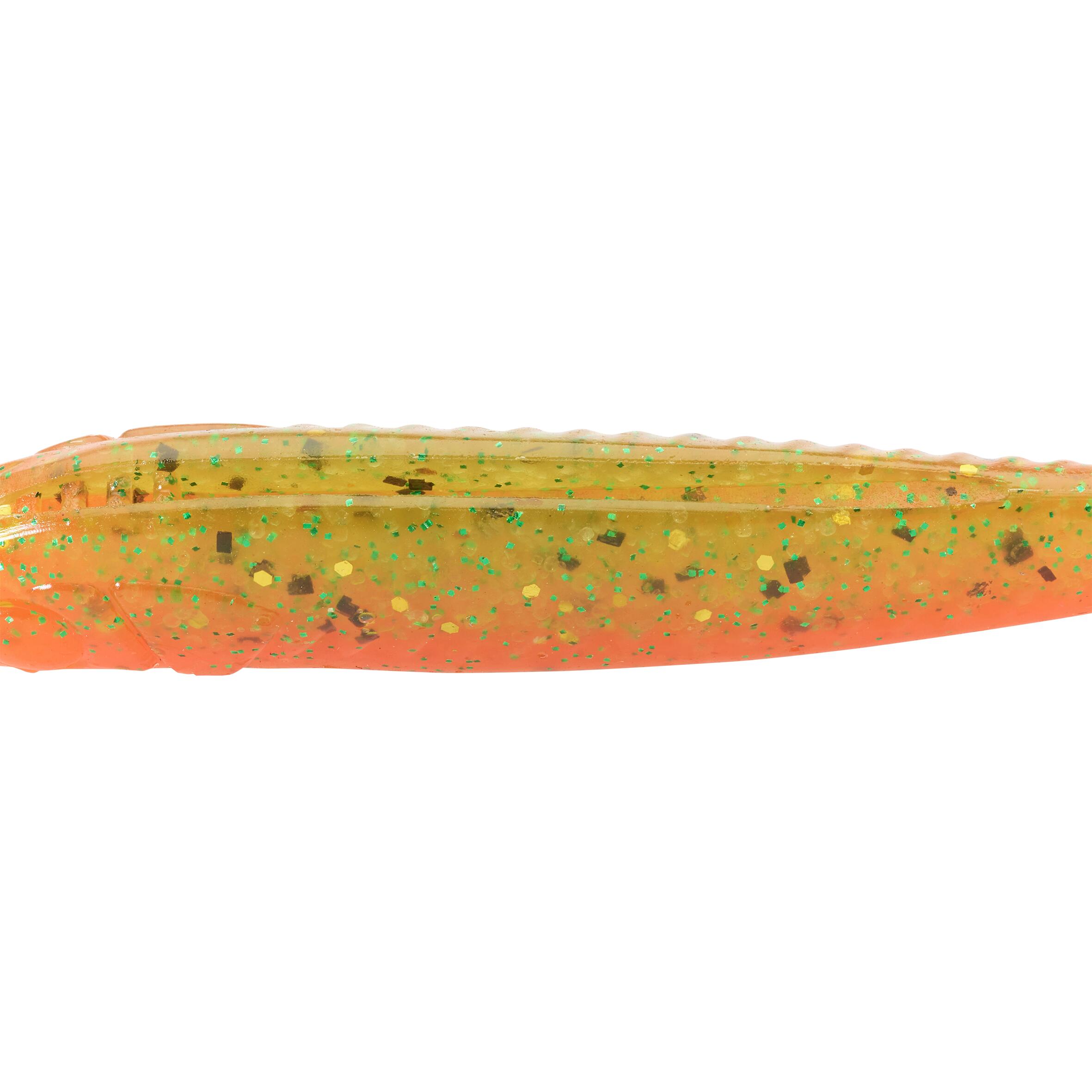 SOFT GRUB LURE WITH WXM YUBARI GRB 90 ATTRACTANT ORANGE - Decathlon