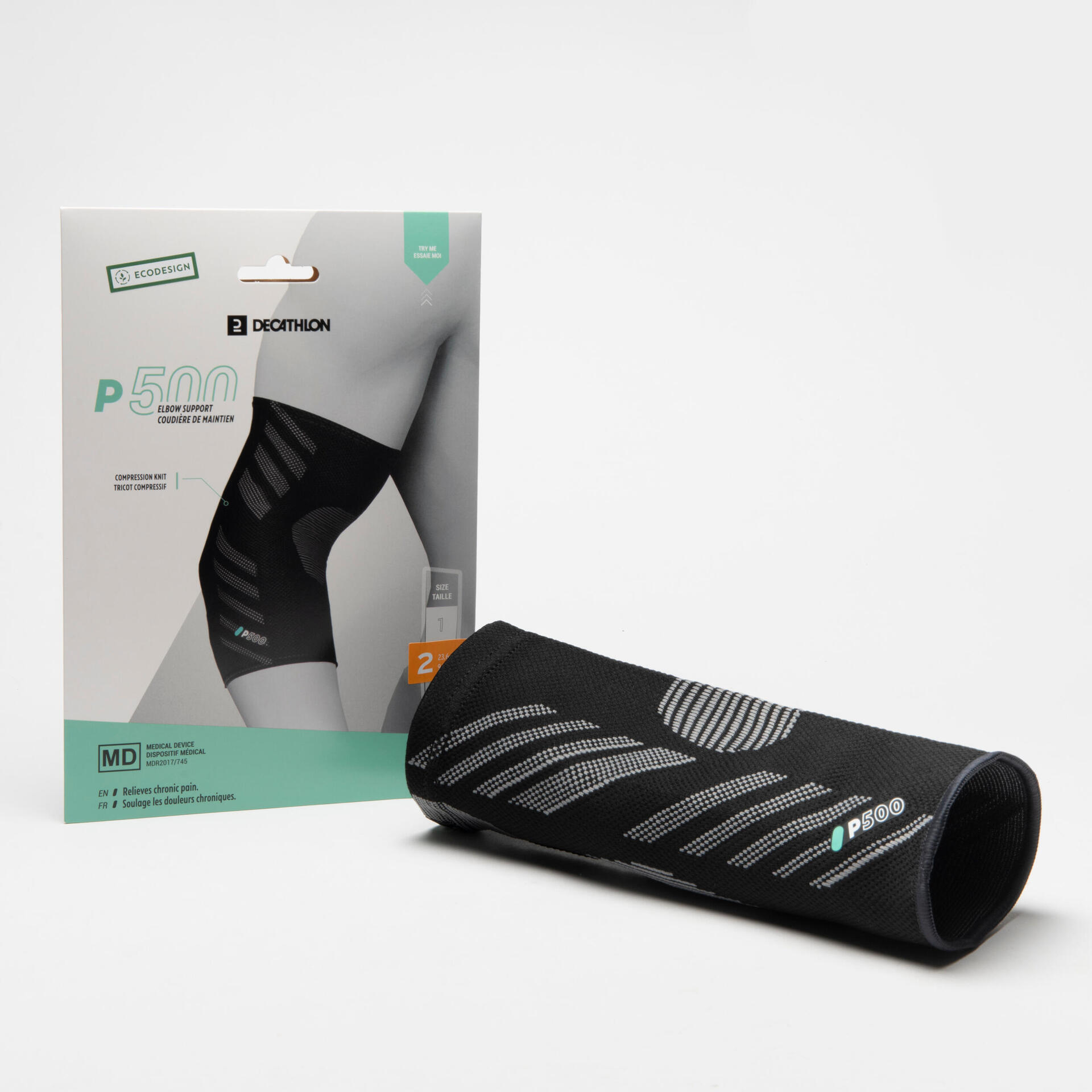 Adult Left/Right Elbow Support P500 - Black