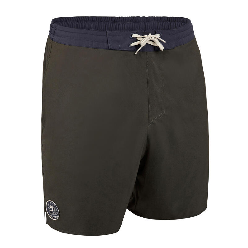 Erkek Uzun Deniz Şortu/Boardshort - Mavi - Desenli - LONG 100 OLAIAN ...