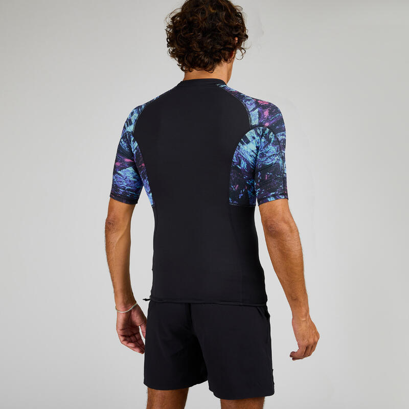 Tee Shirt Anti Uv Surf Top 500 Manches Courtes Homme Bleu Olaian