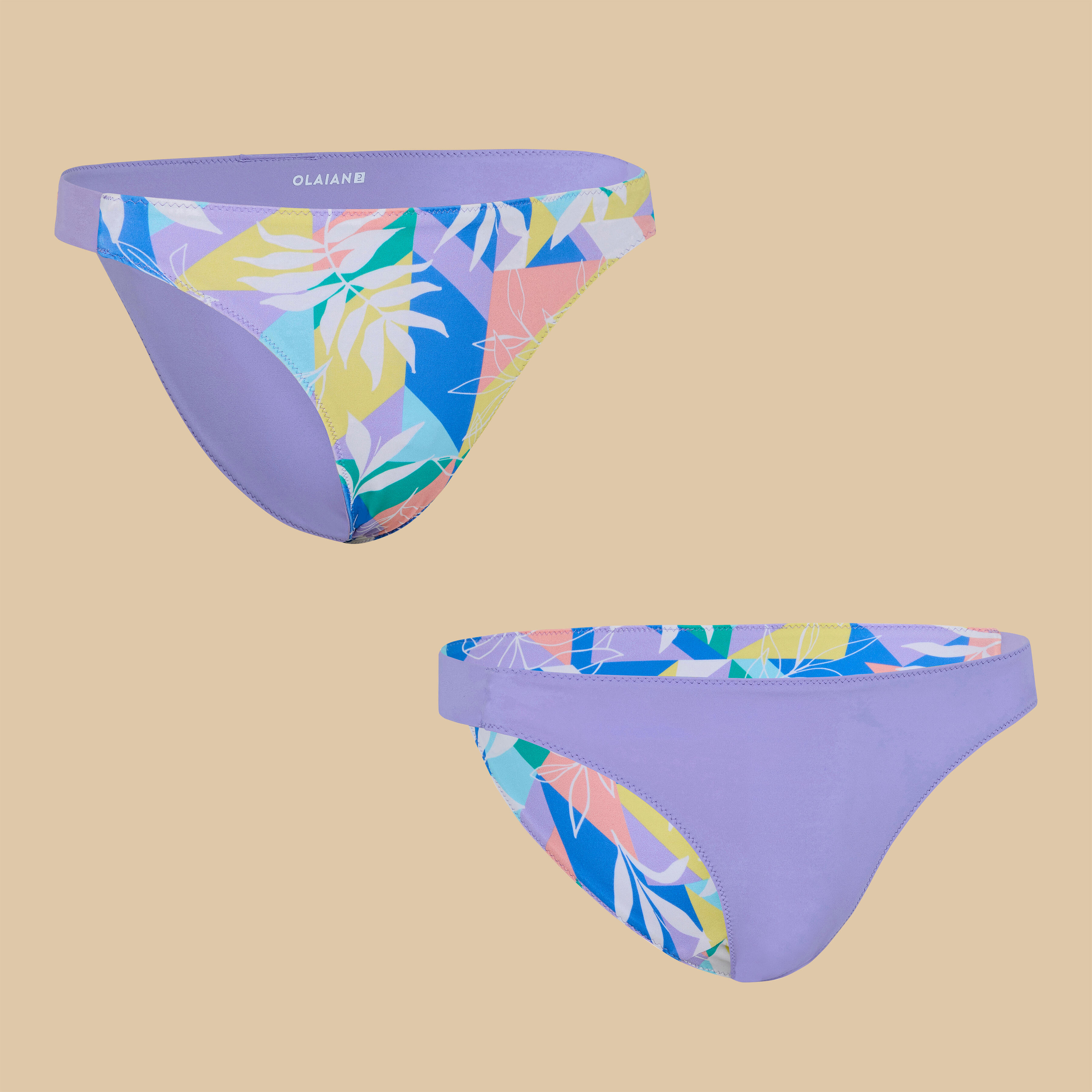 GIRL’S REVERSIBLE SWIMSUIT BOTTOMS 500 PURPLE