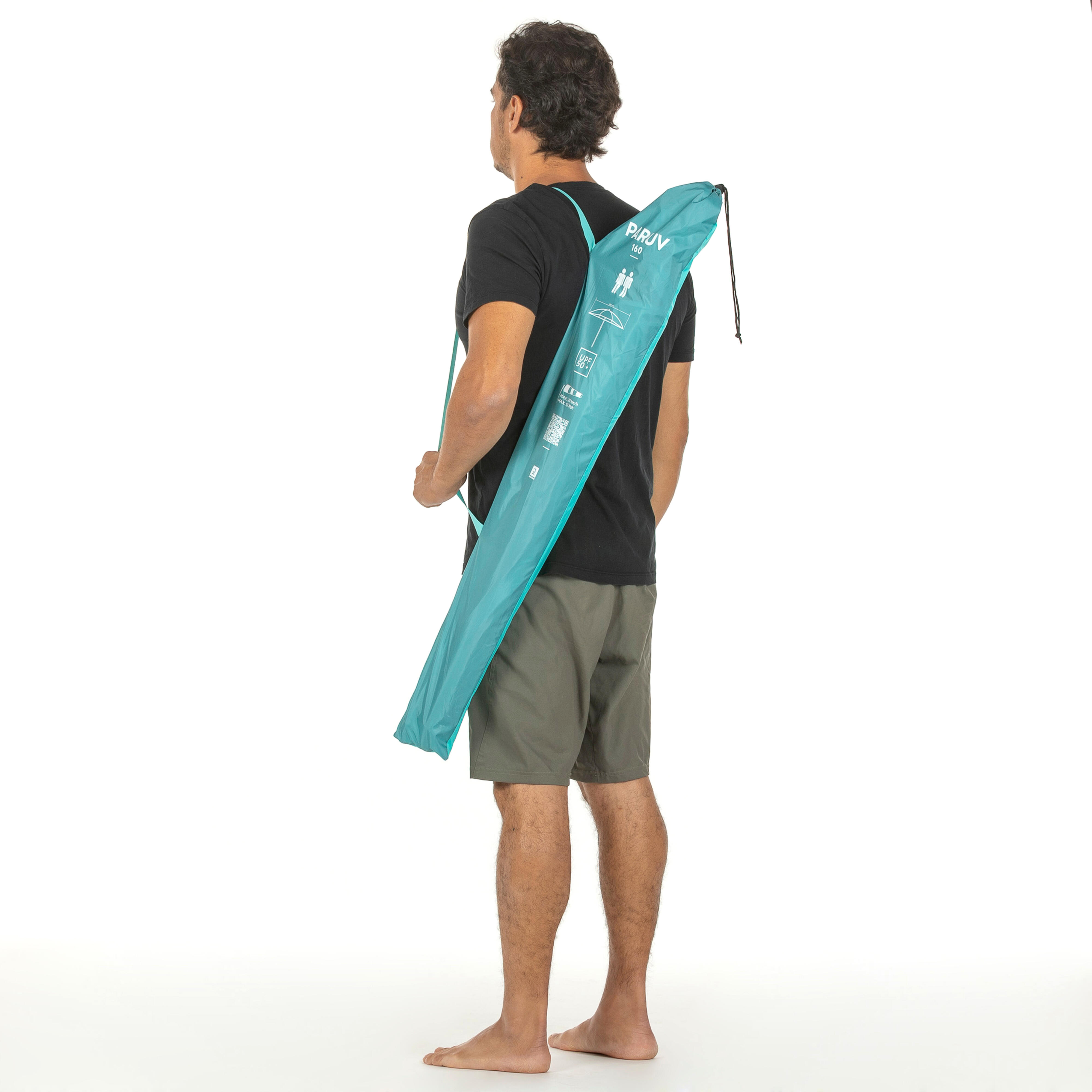 2-Person UPF 50+ Beach Umbrella – Paruv 160 - ash blue, Caribbean green ...
